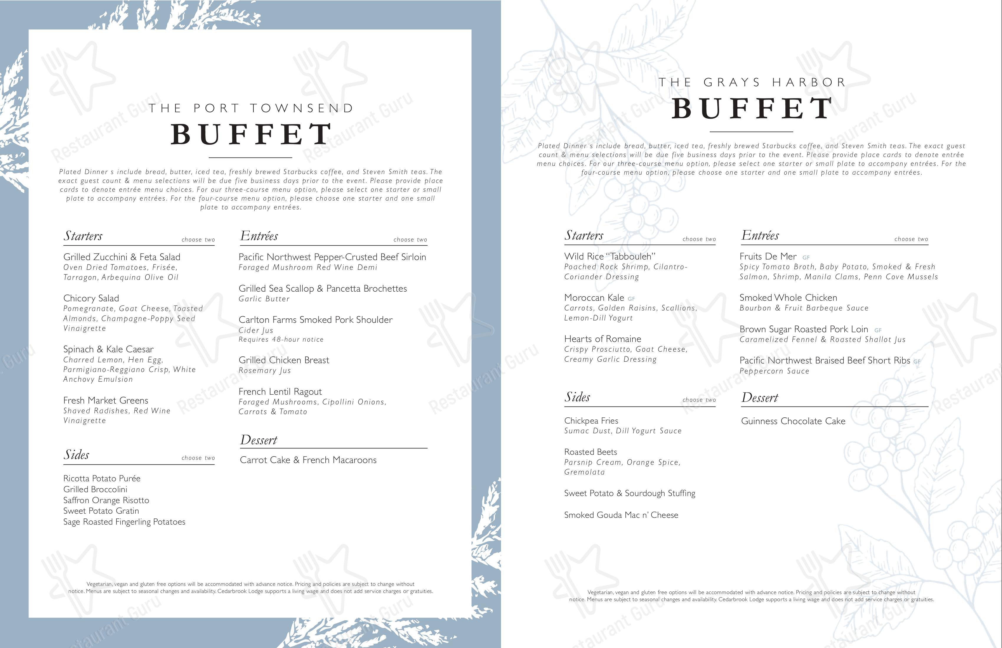 Menu at Copperleaf Restaurant & Bar, SeaTac