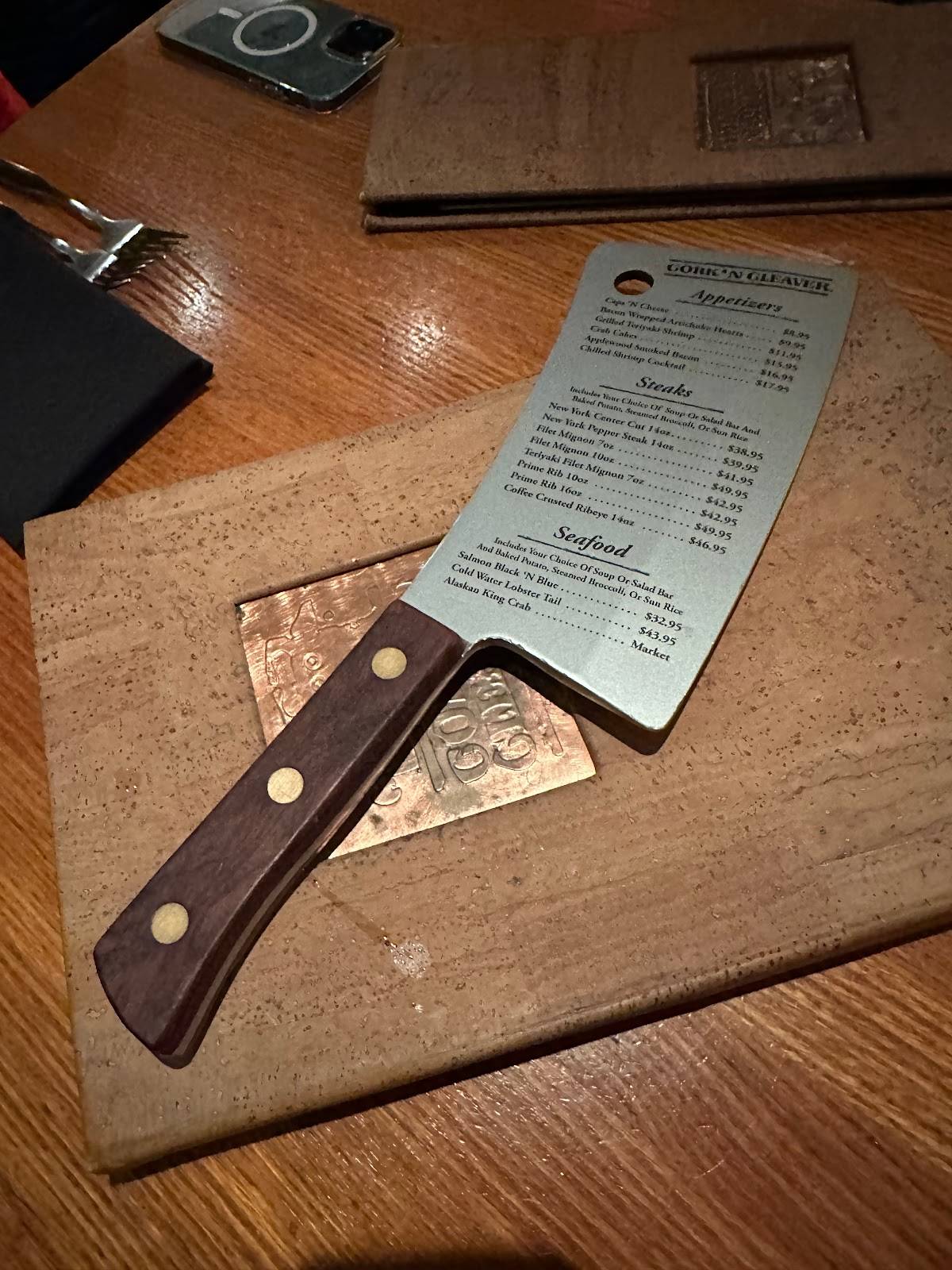 Menu at Cork ‘N Cleaver pub & bar, Fort Wayne