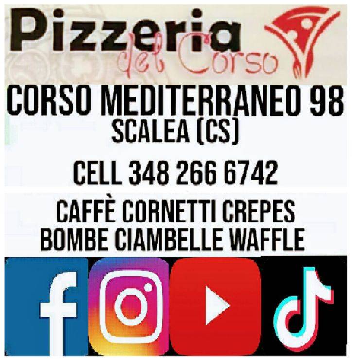 Carta del pub y bar Cornetto Più, Scalea