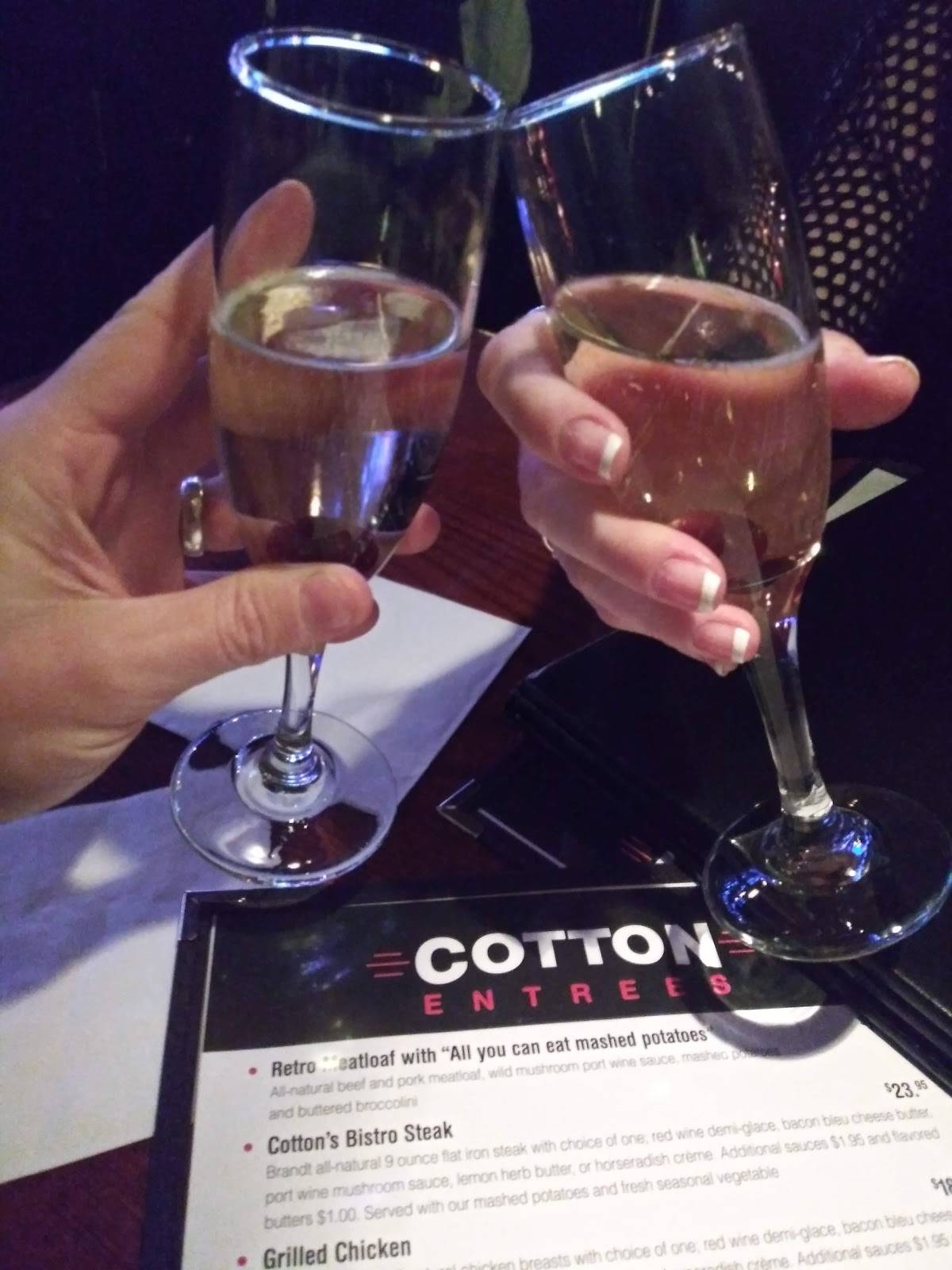 Menu at Cotton Restaurant, Manchester