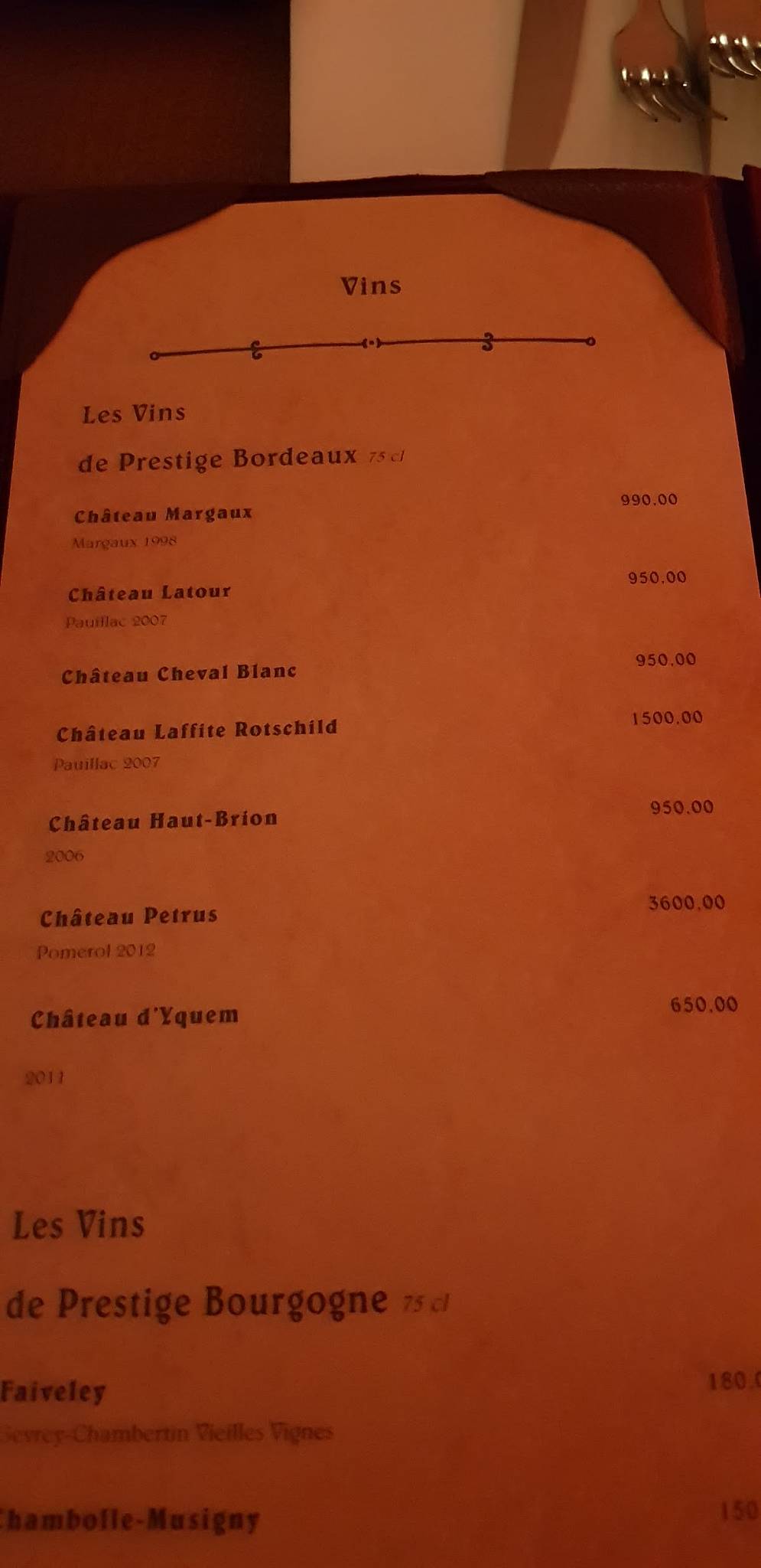 Menu at Beef Cut steakhouse, Courbevoie