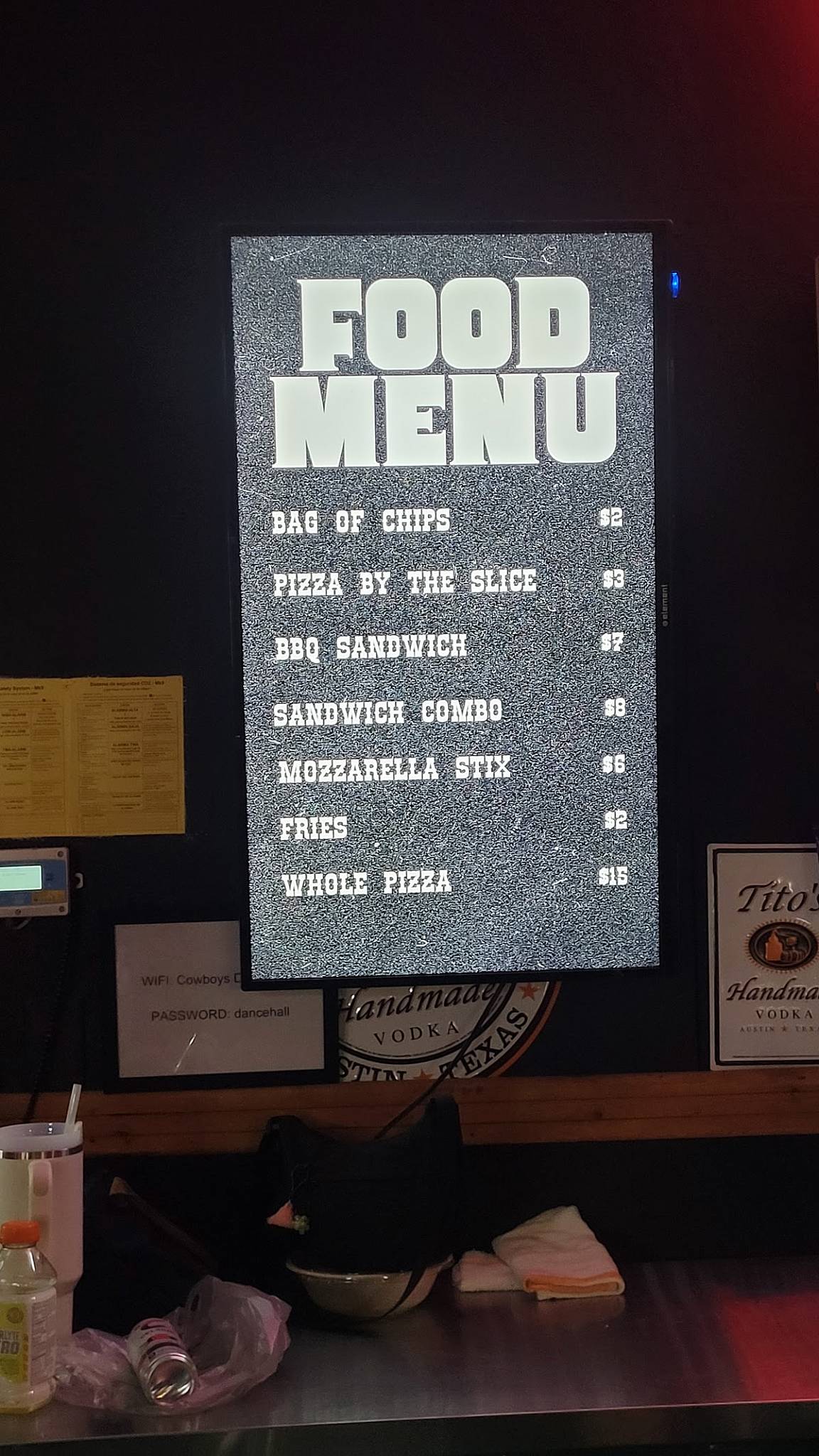 Menu at Cowboys Dance Hall pub & bar, Largo