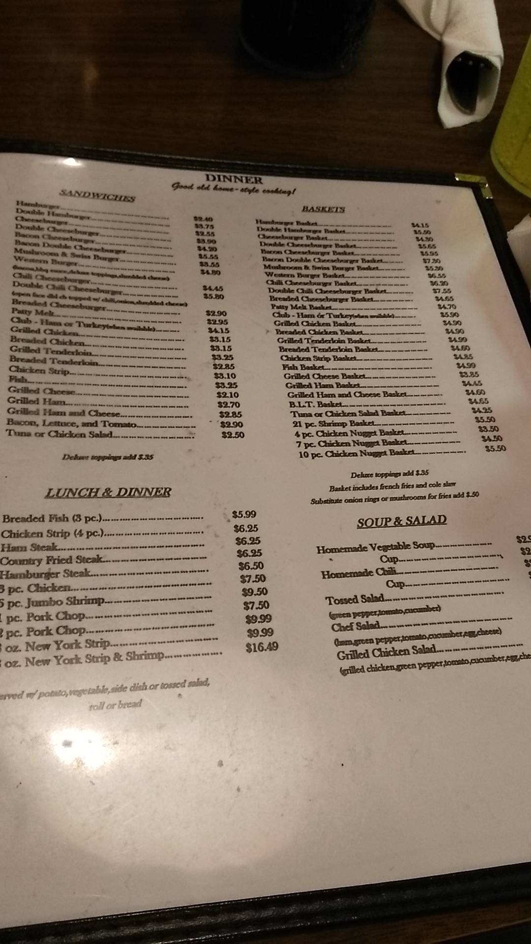 Menu at Cozy Cottage Restaurant, Warsaw
