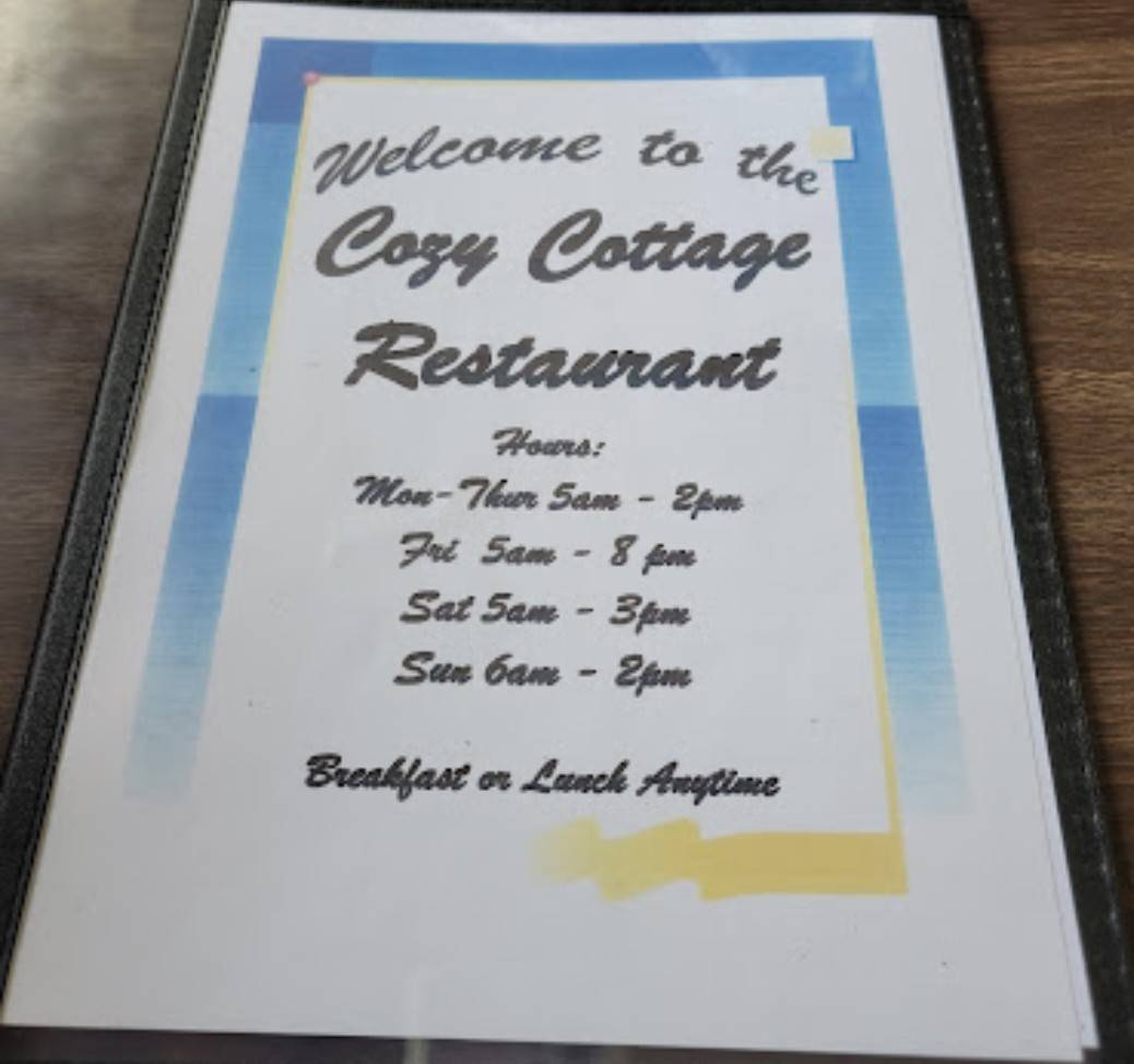 Menu at Cozy Cottage Restaurant, Warsaw