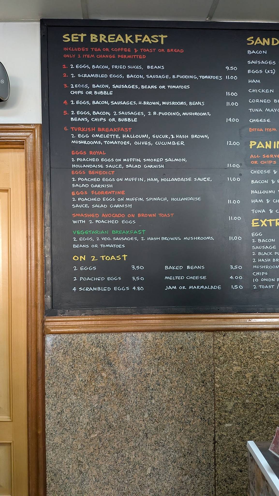 Menu at Cray Side Cafe, Dartford