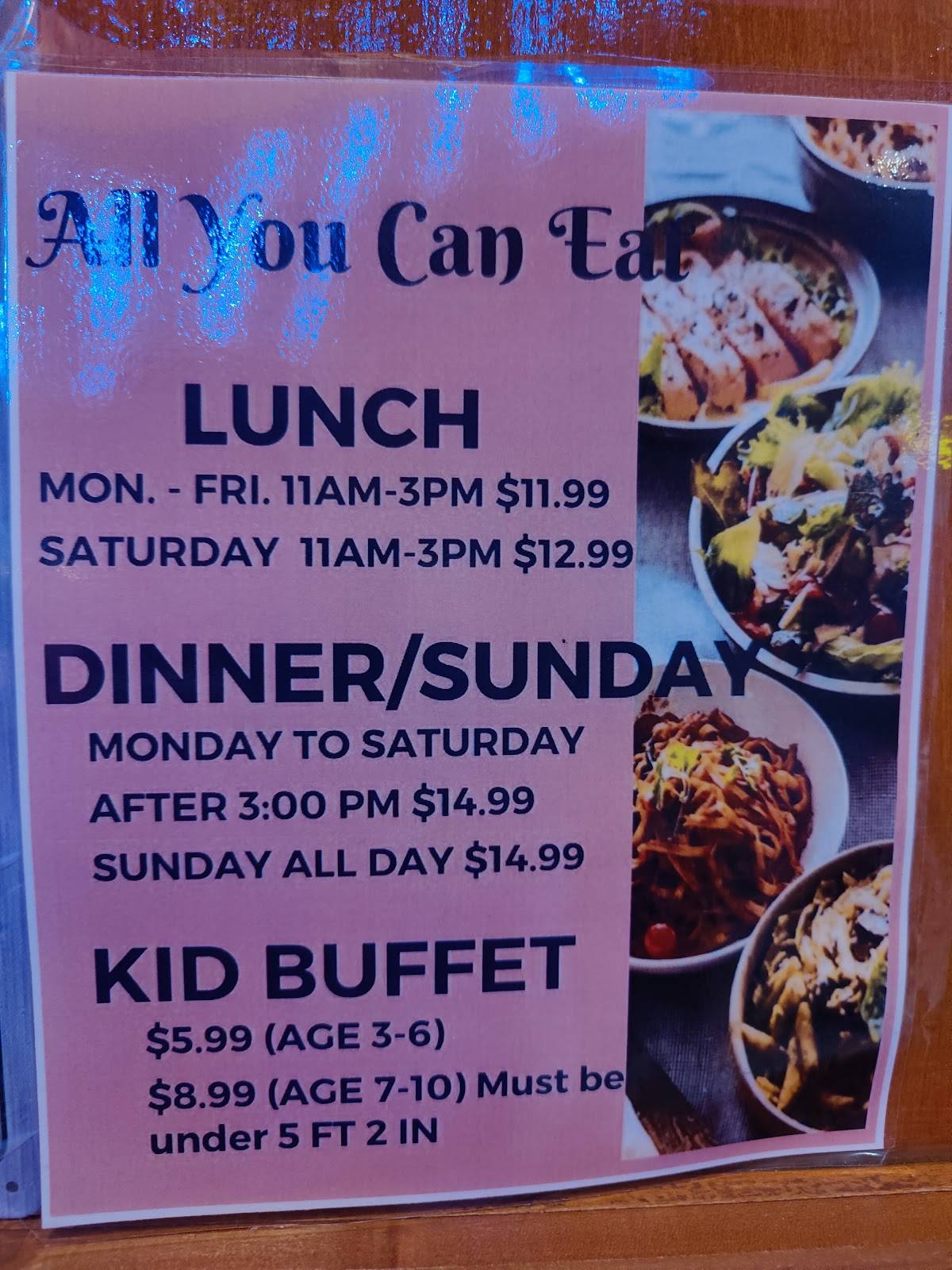 Menu at Crazy Buffet restaurant, Evansville