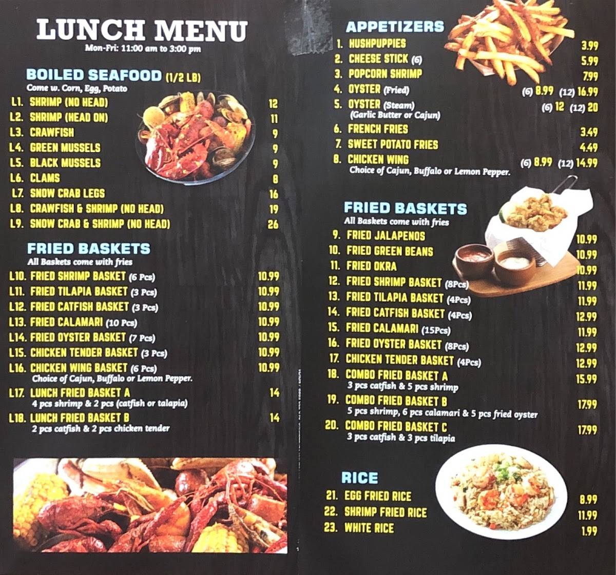 Menu at Crazy Crab restaurant, Southfield