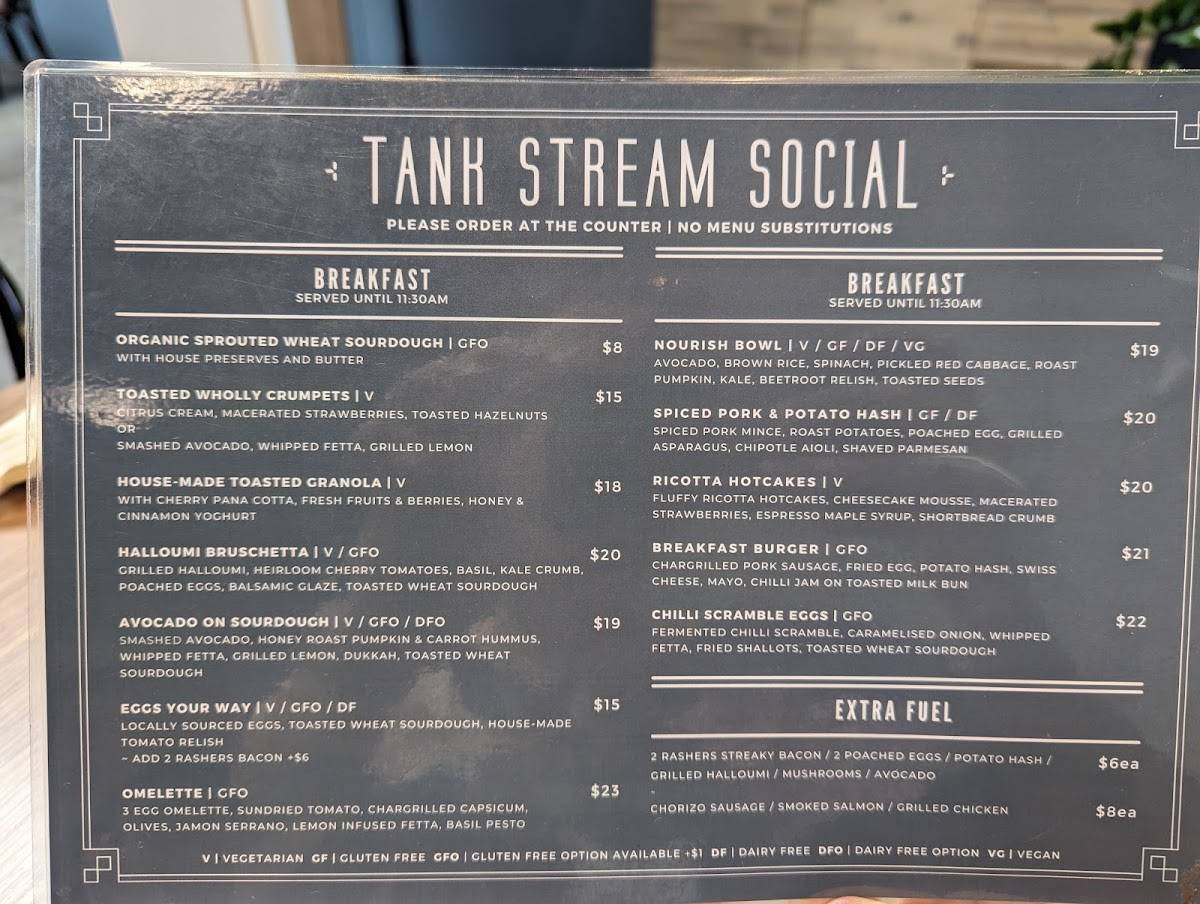 Menu at Crema Coffee Garage cafe, Enoggera