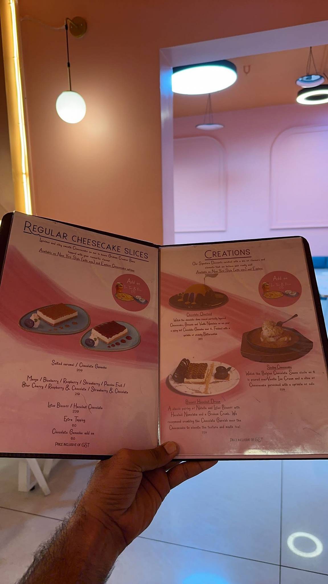Menu at Crema, Chennai