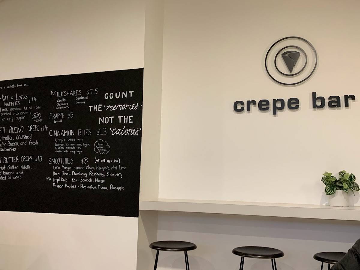 Menu at Crepe Bar, North Adelaide