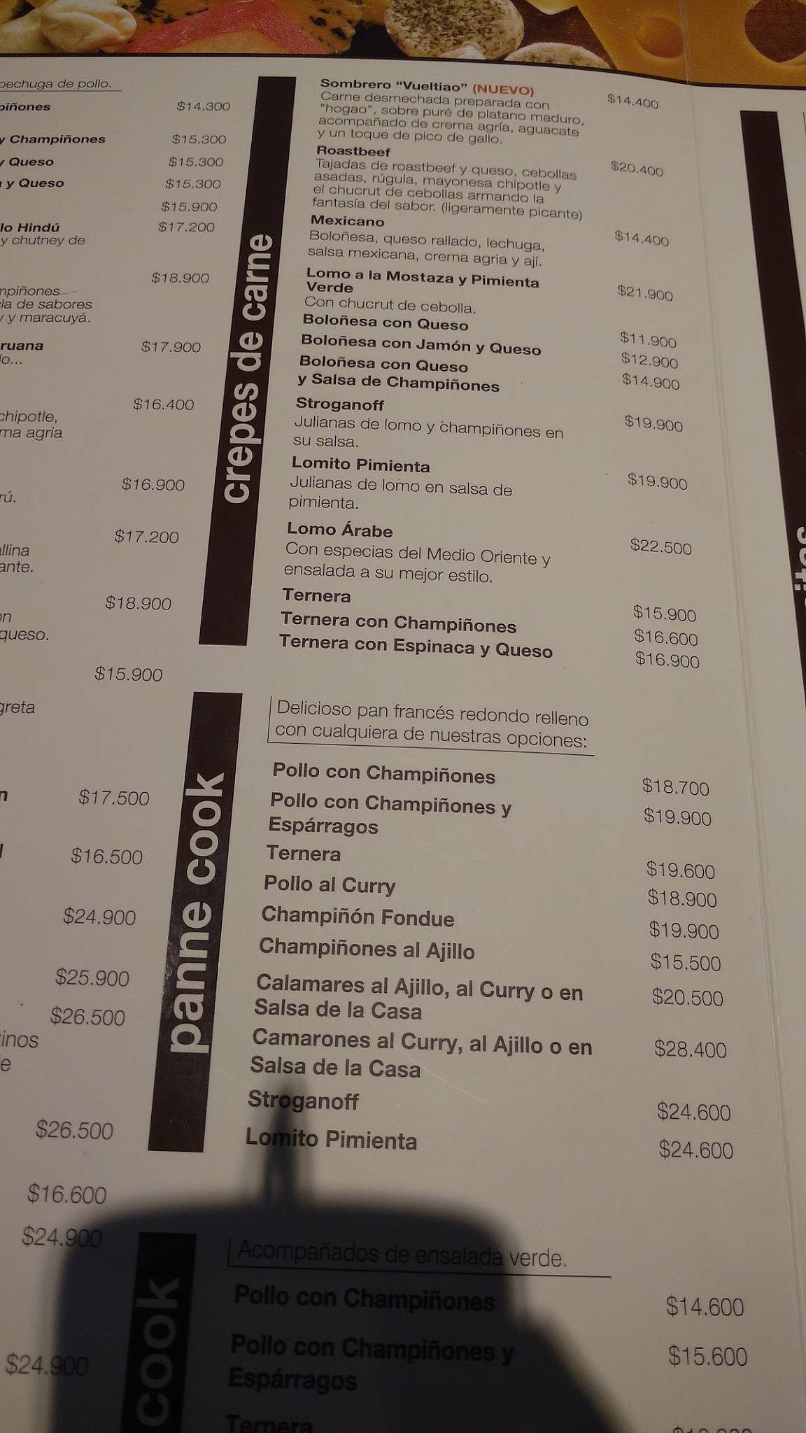 Carta del restaurante Crepes & Waffles (Parque San Pío), Bucaramanga ...