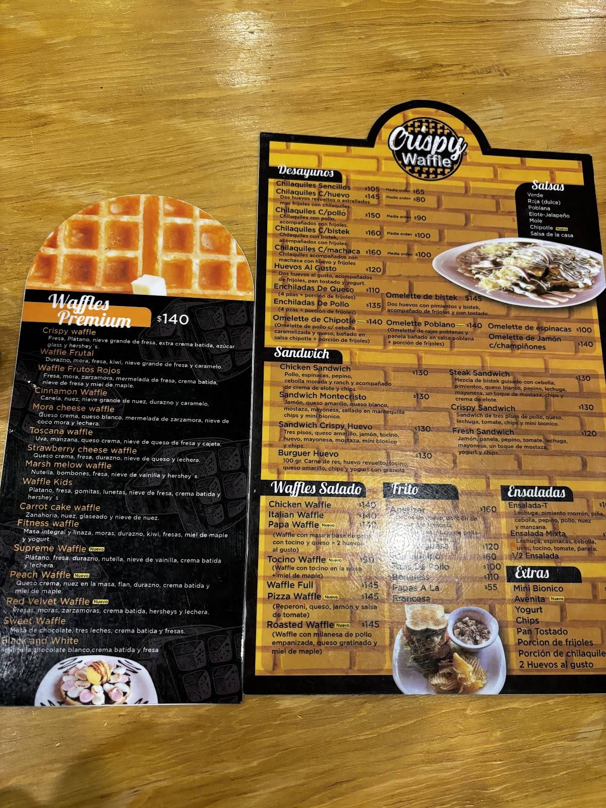 Carta del restaurante Crispy Waffle, Durango, Volantín 313