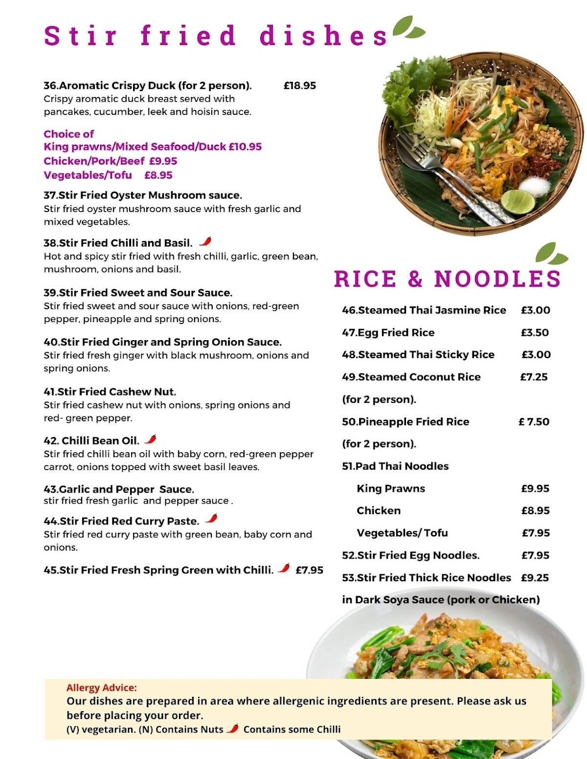 Menu at Goodevening Thai Restaruant restaurant, Haywards Heath