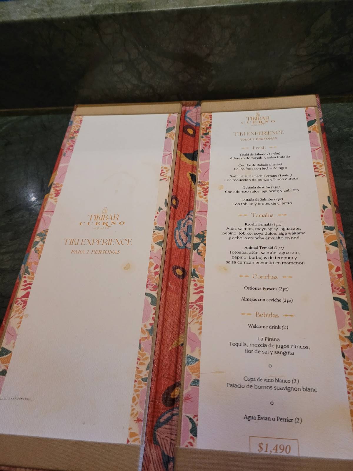 Carta de parrilla Cuerno Andares, Guadalajara