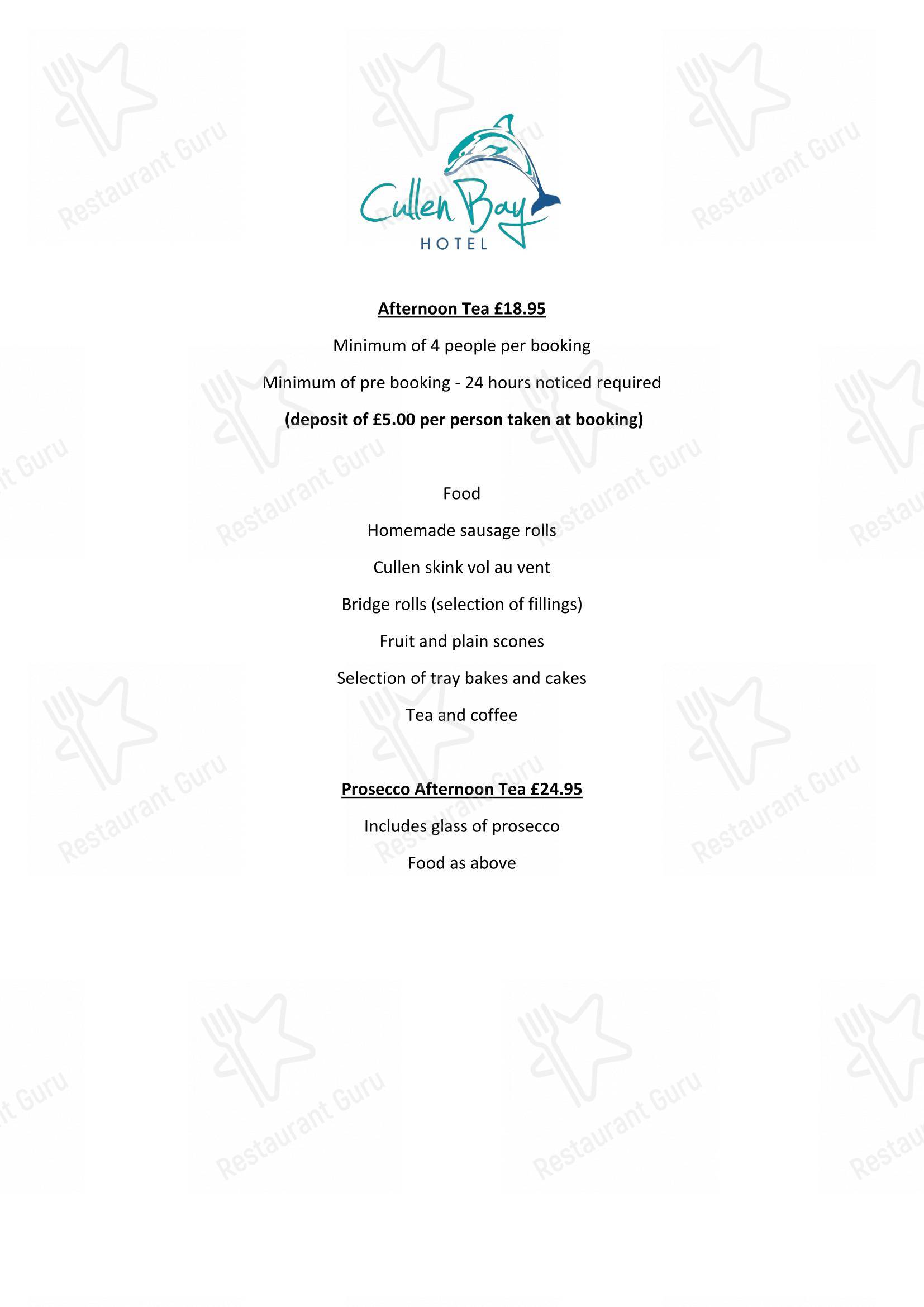 Menu at Cullen Bay Hotel pub & bar, Cullen