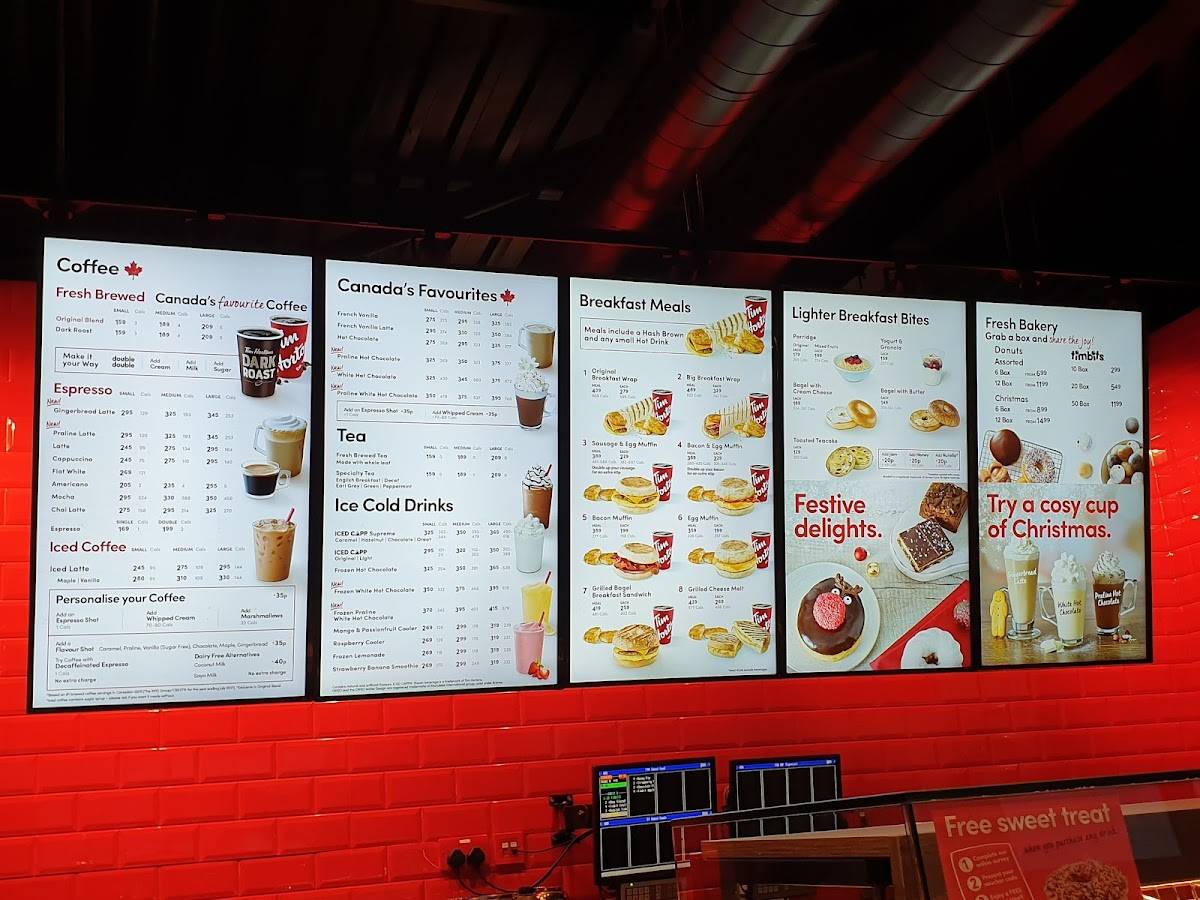 Carta del restaurante Tim Hortons, Cumbernauld, Cumbernauld Retail Park