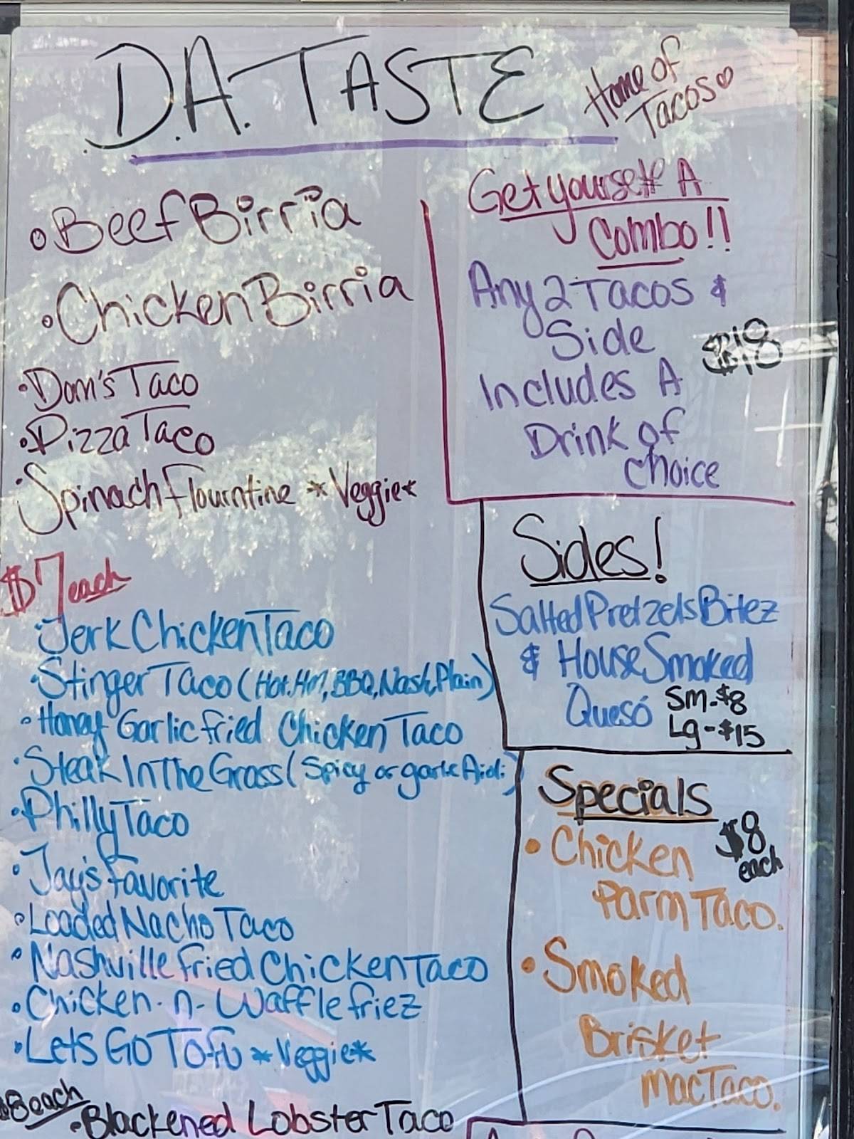 Menu at D.A. Taste Catering restaurant, Buffalo