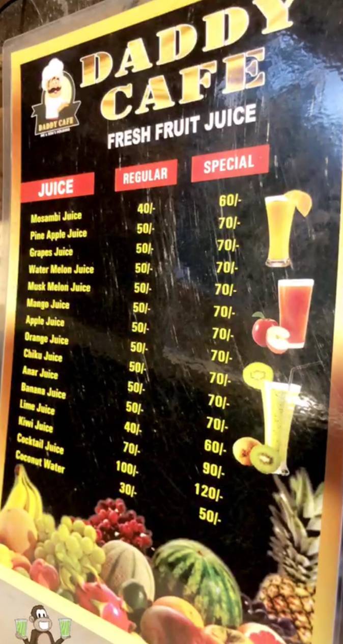 Menu at DADDY CAFE HYDERABAD, Hyderabad