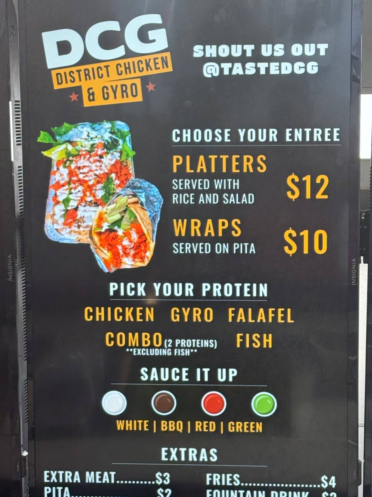 Menu at DCG - District Chicken and Gyro fast food, Huntsville