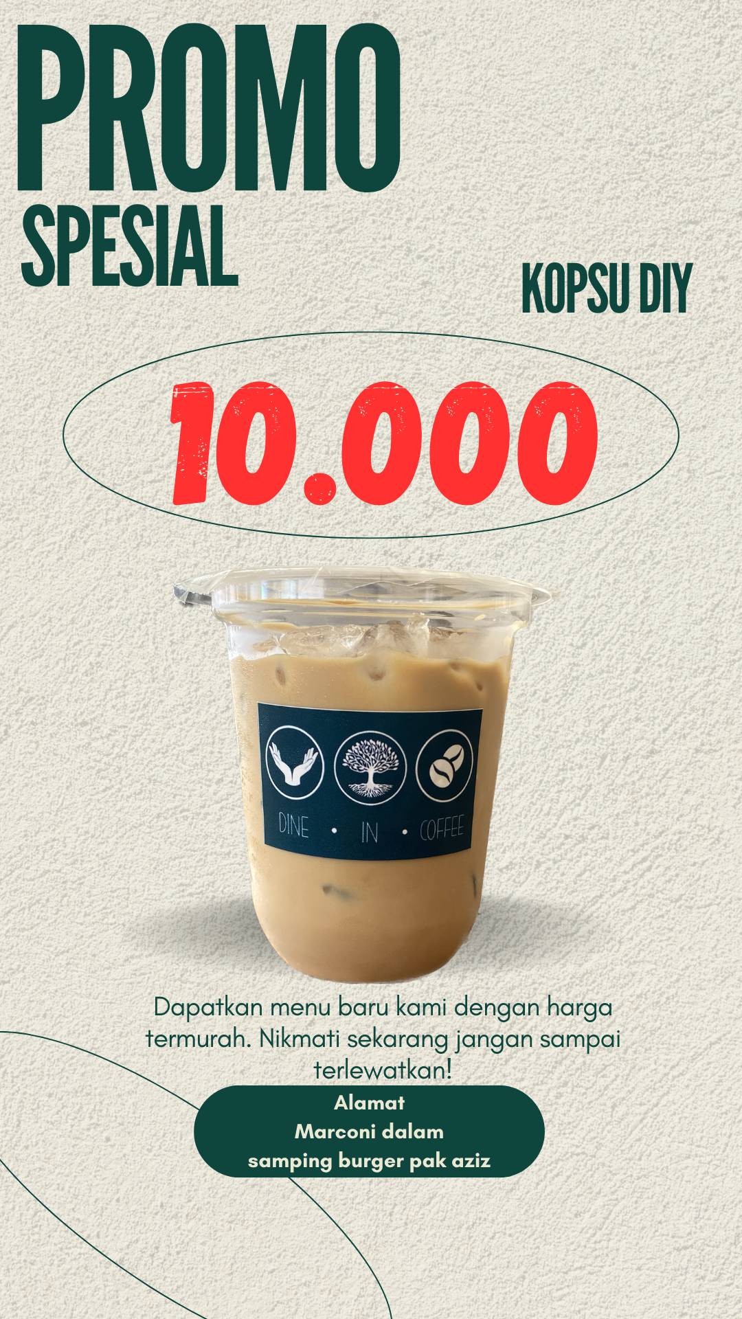 Carta de DINE IN COFFEE, Tarakan