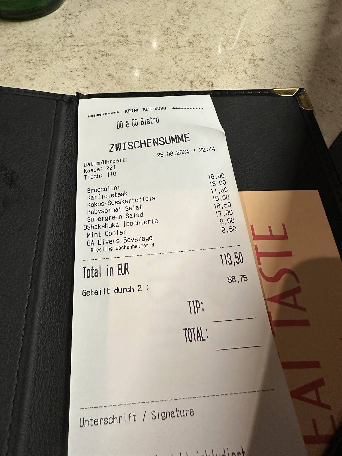 Speisekarte von Do & Co Bistro cafe, München
