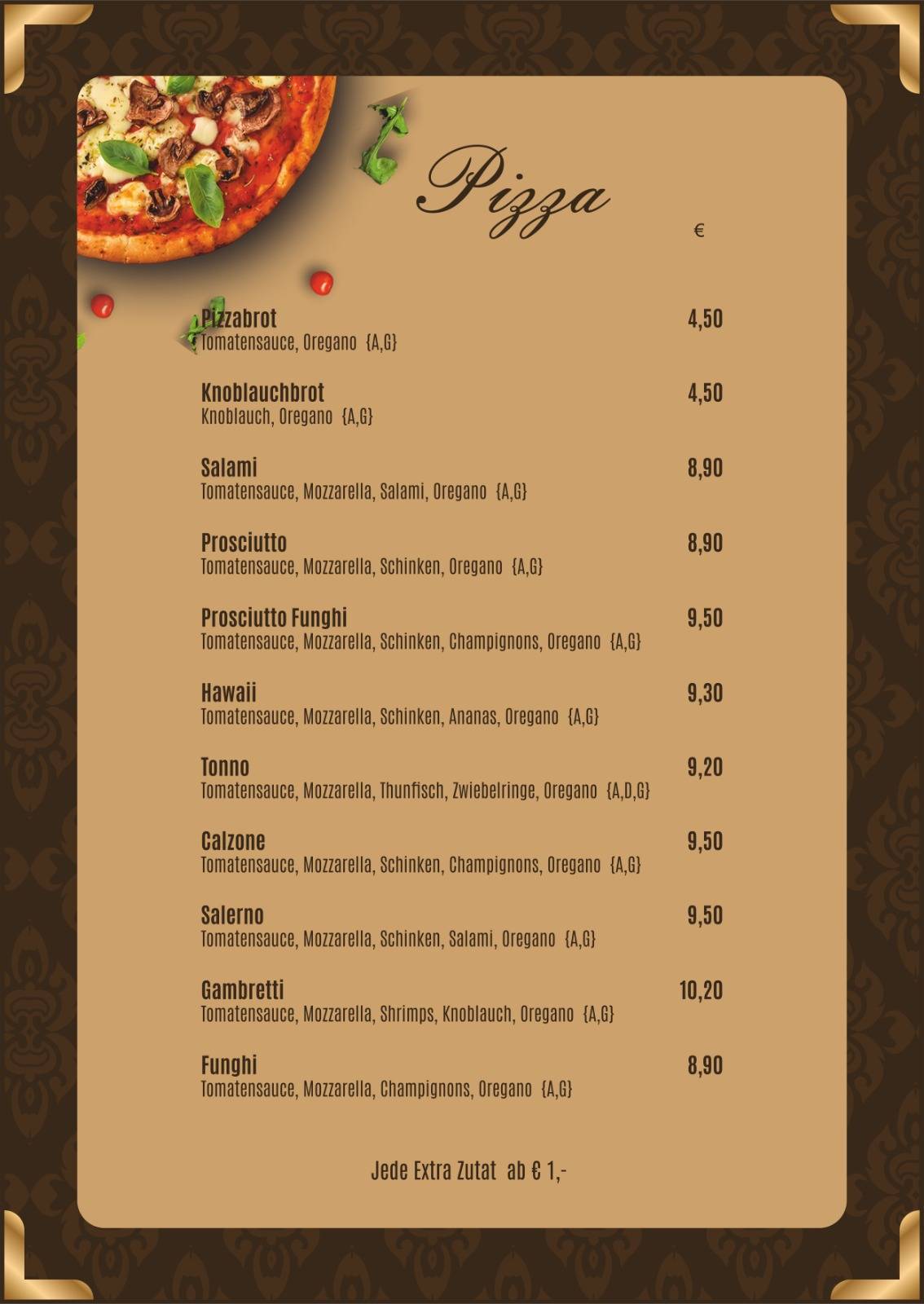 Speisekarte von Da Jacco restaurant, Innsbruck