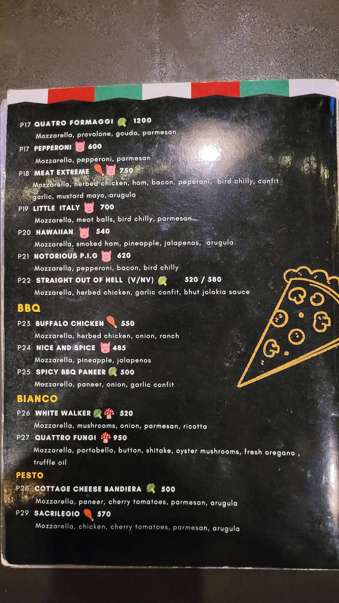 Menu at Da Nonna's Pizzeria, Pune