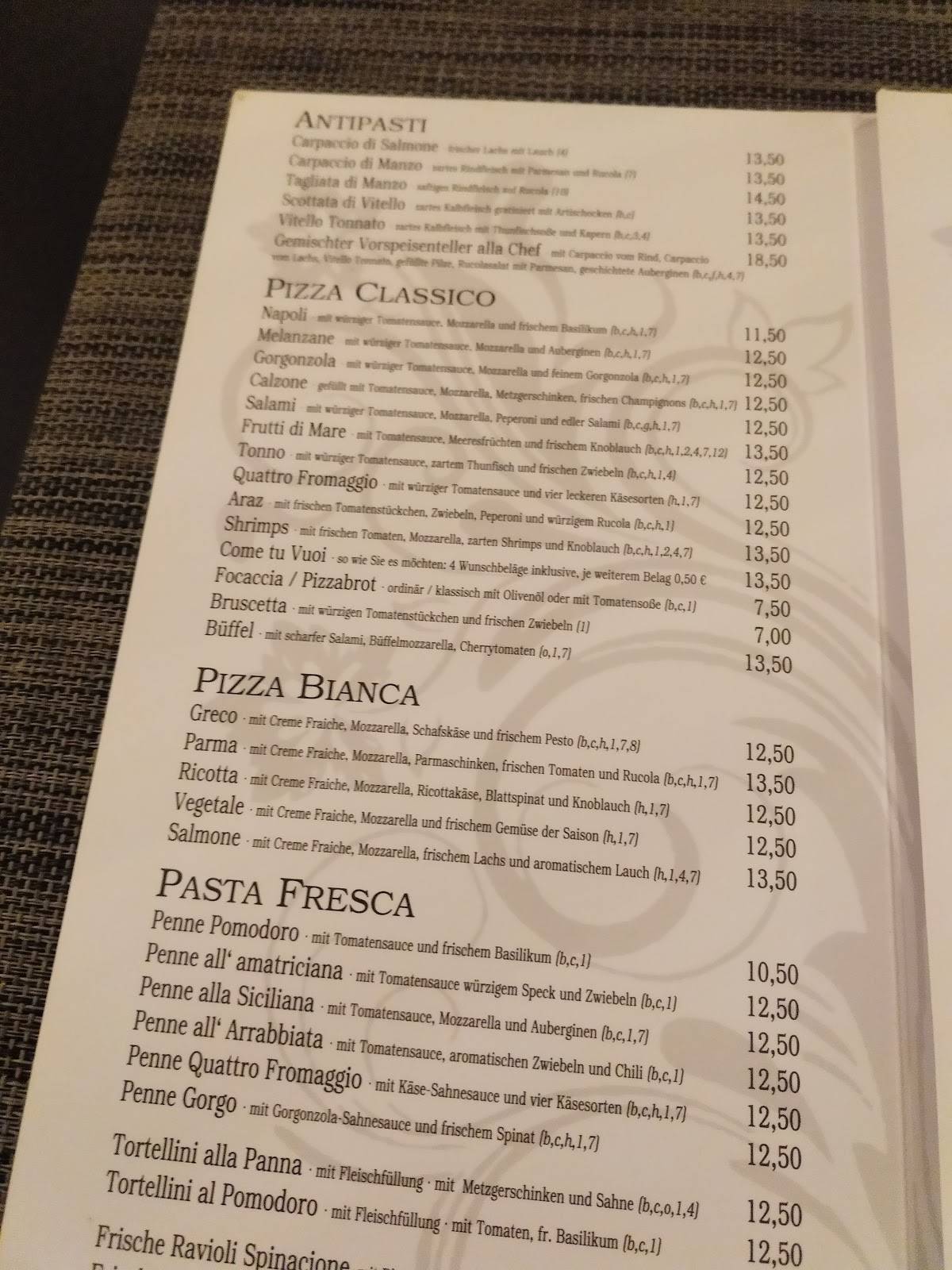 Speisekarte von Da Vino restaurant, Mannheim, S6 20