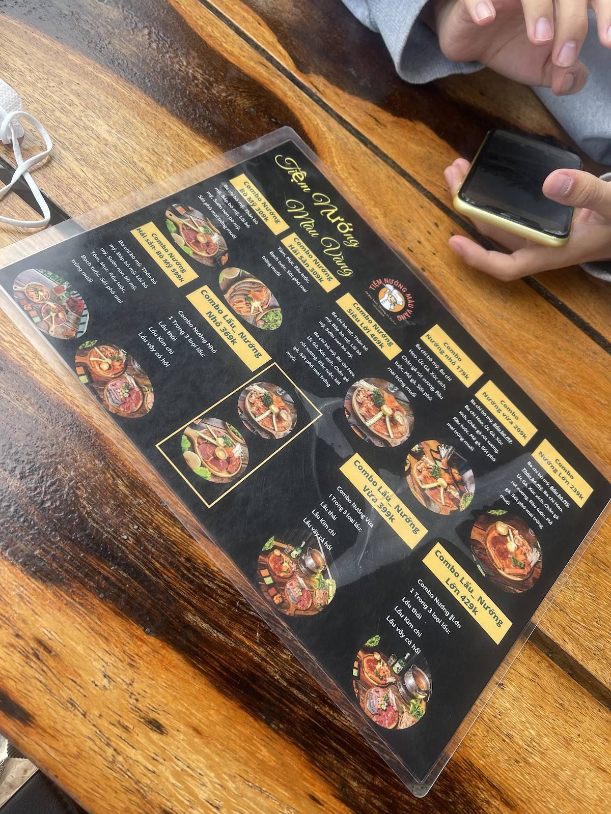 Menu at TIỆM NƯỚNG MÀU VÀNG restaurant, Dalat