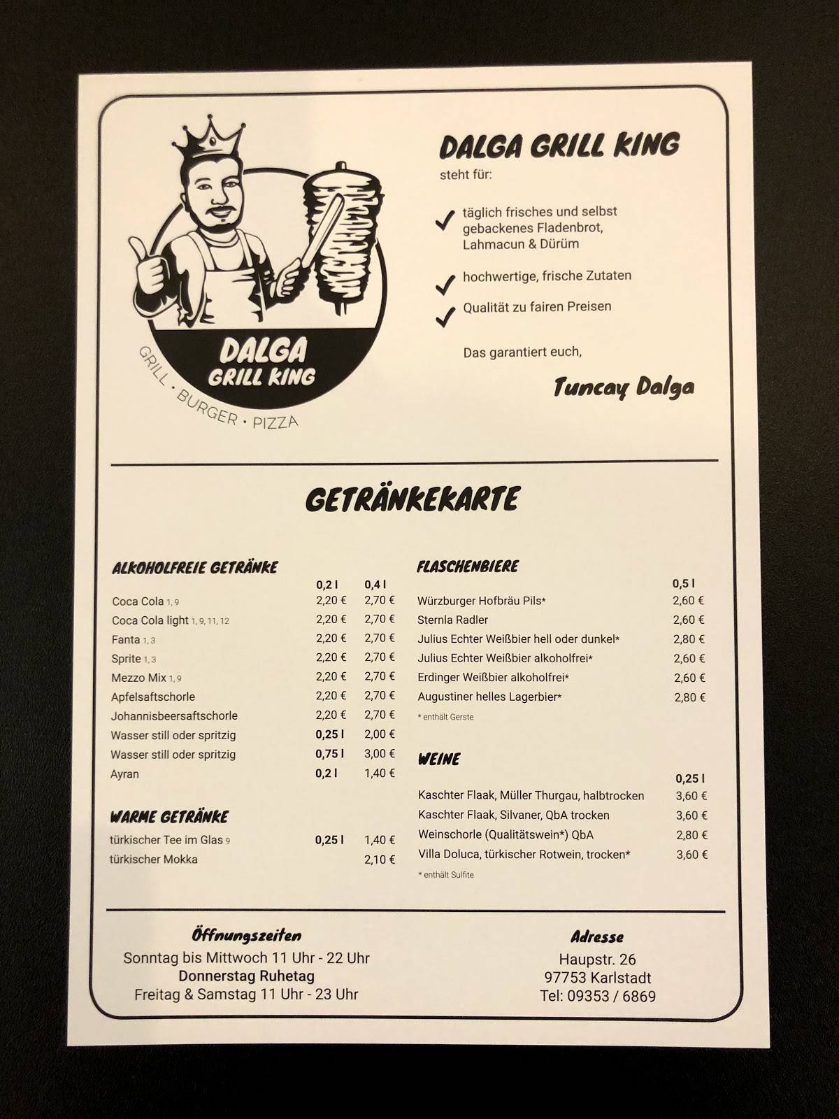 Menu at Dalga Grill King restaurant, Karlstadt am Main