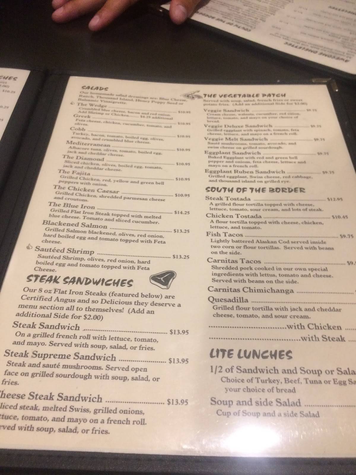 Menu at RJ's Cafe, Dana Point, Dana Point Harbor Dr #F120