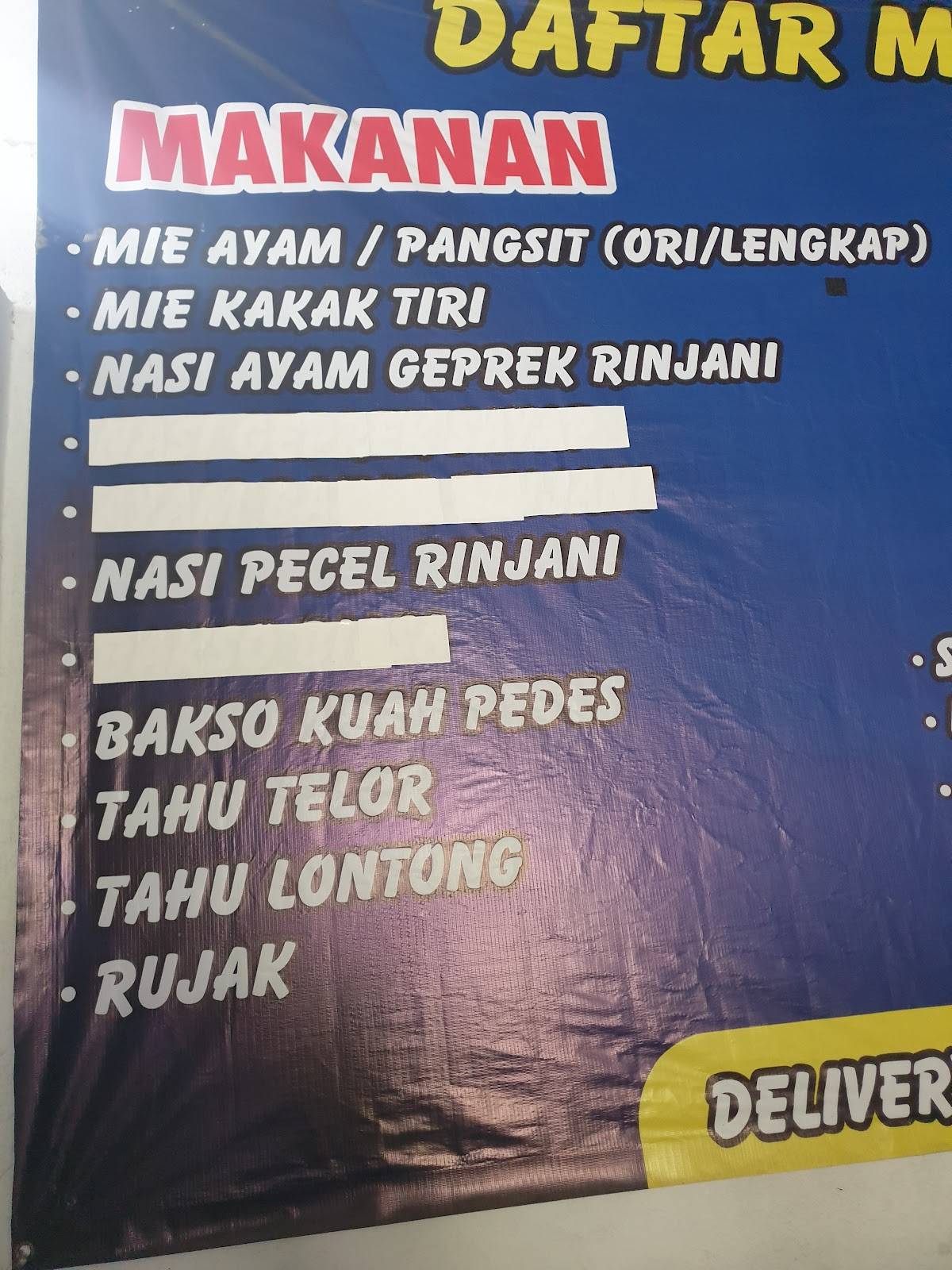 Carta de Dapoer RINJANI "es dawet RINJANI pusat", Jatikerto