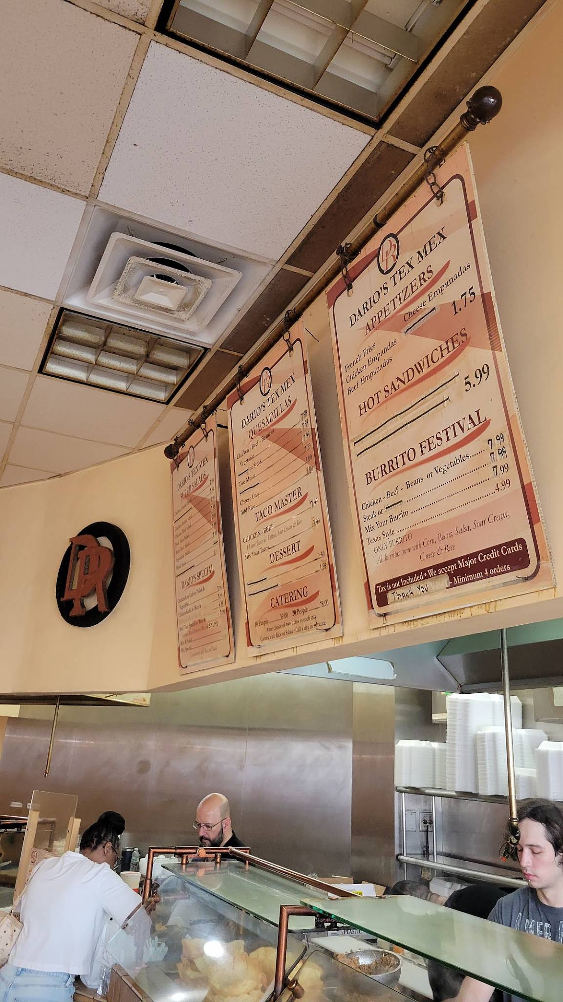 Menu at Dario's Tex Mex restaurant, Newark