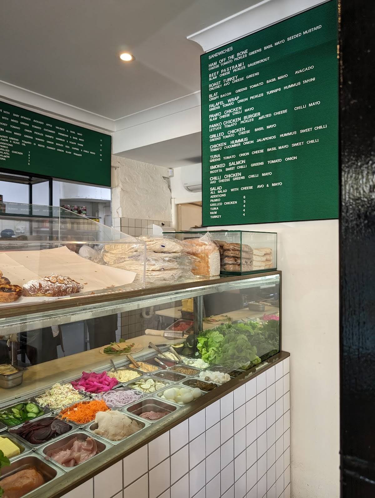 Menu at Darlo Deli cafe, Darlinghurst