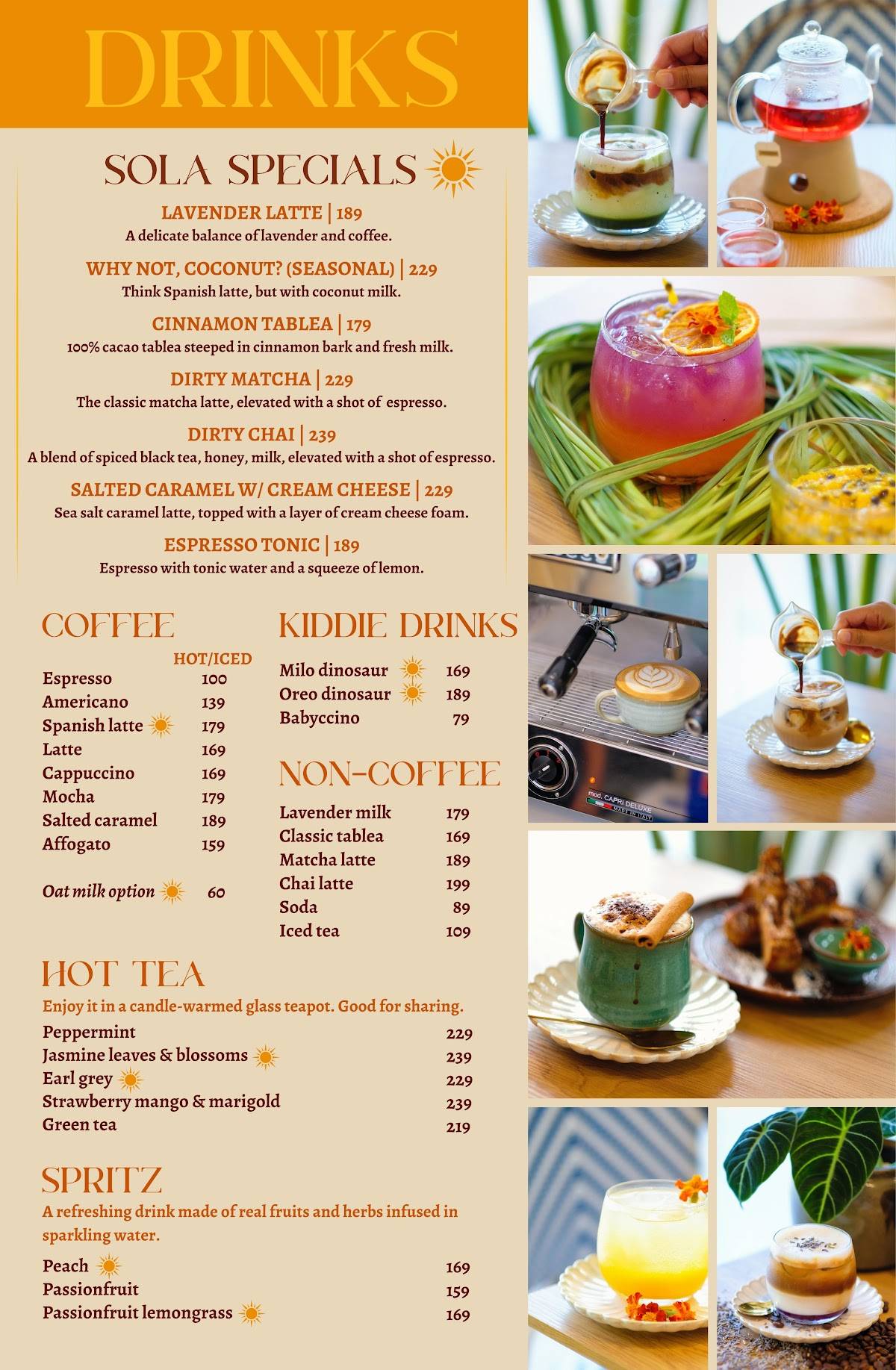 Carta de Cafe Sola, Dávao