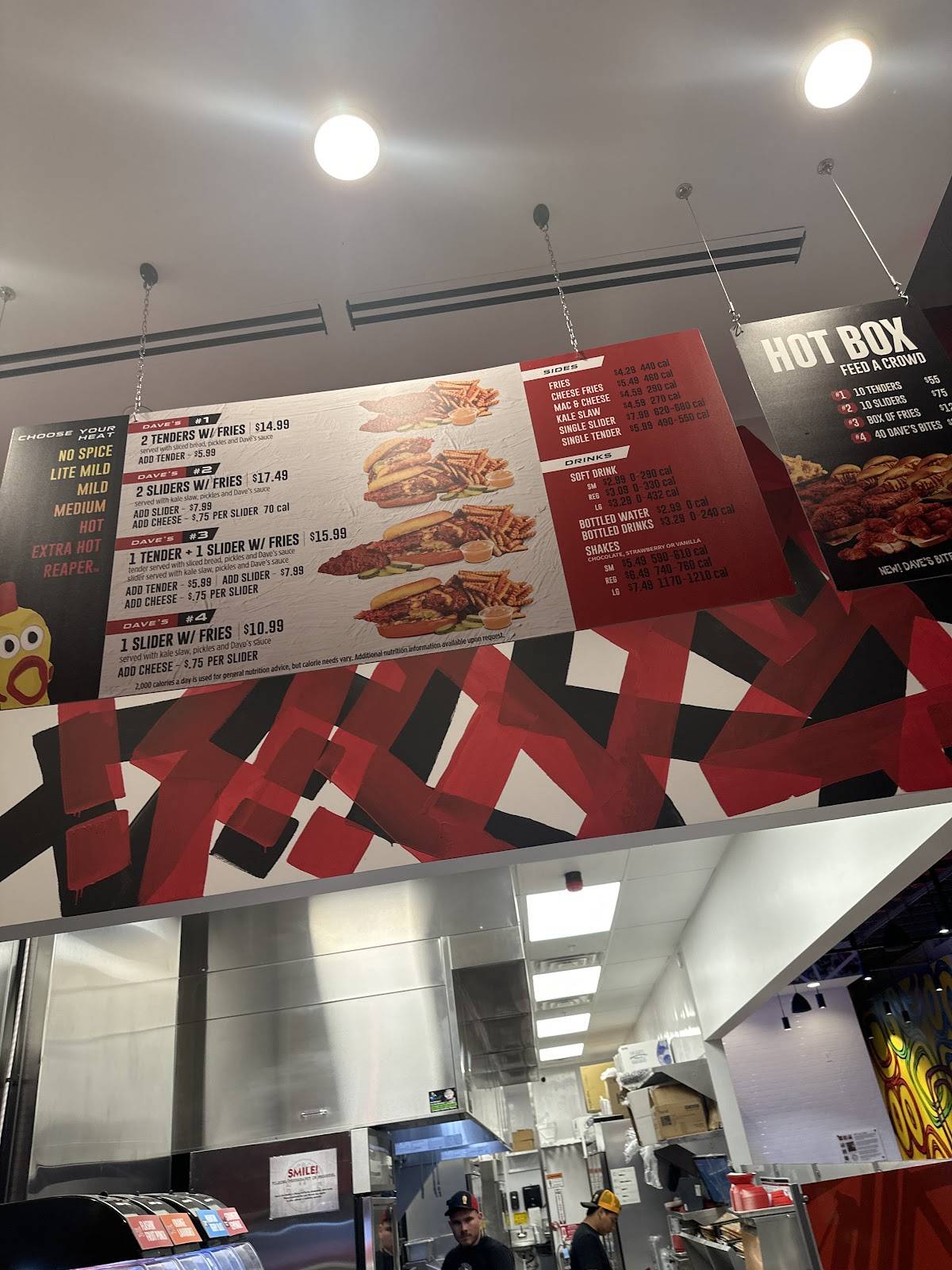 Menu at Dave's Hot Chicken restaurant, San Jose, Prospect Rd