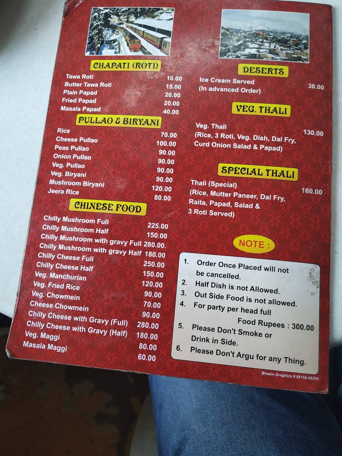 Menu at Dawat Restaurant Est.1999, Shimla, Dhalli