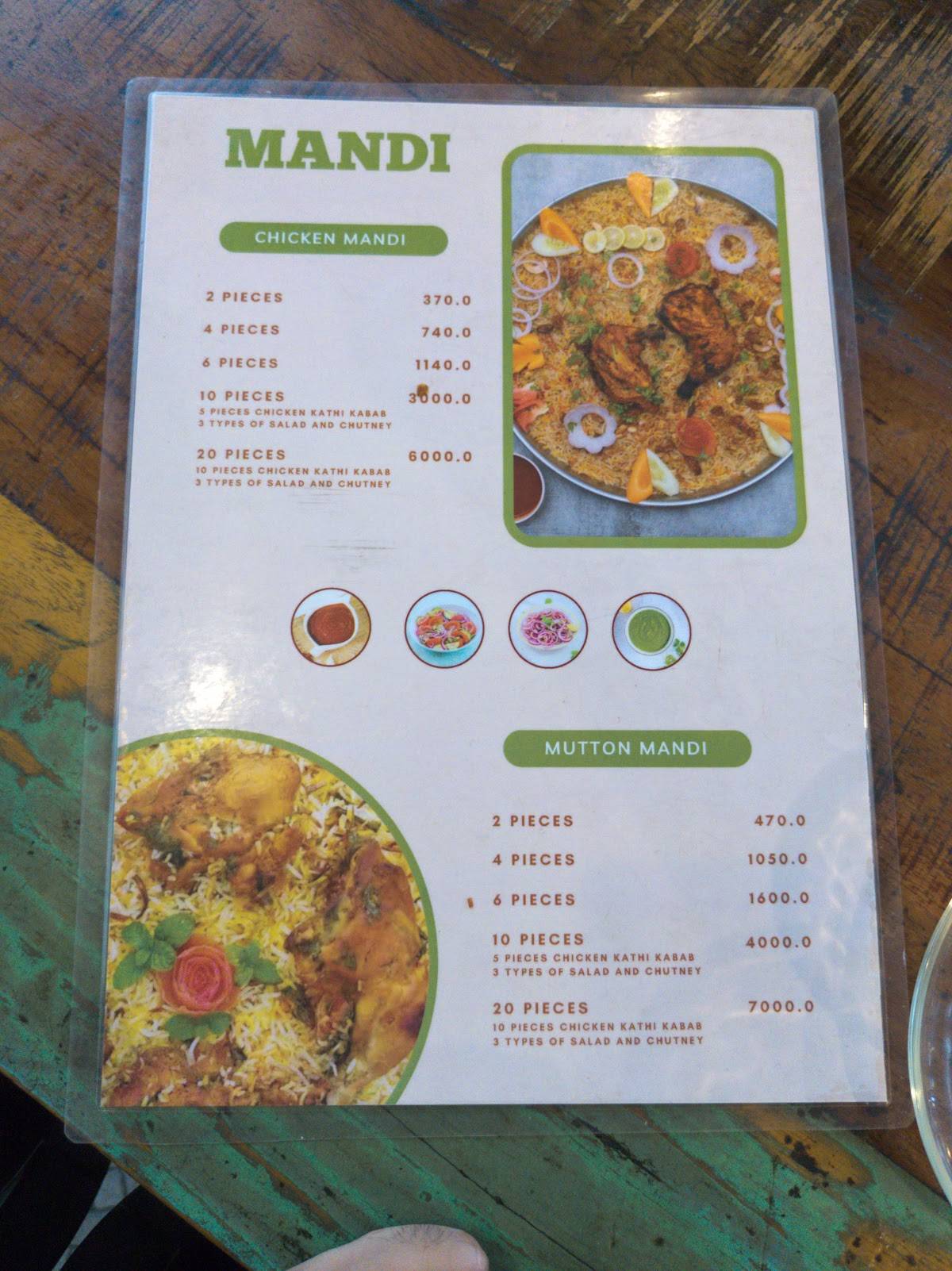 Menu at Delhi Darbar Highway, Chandil