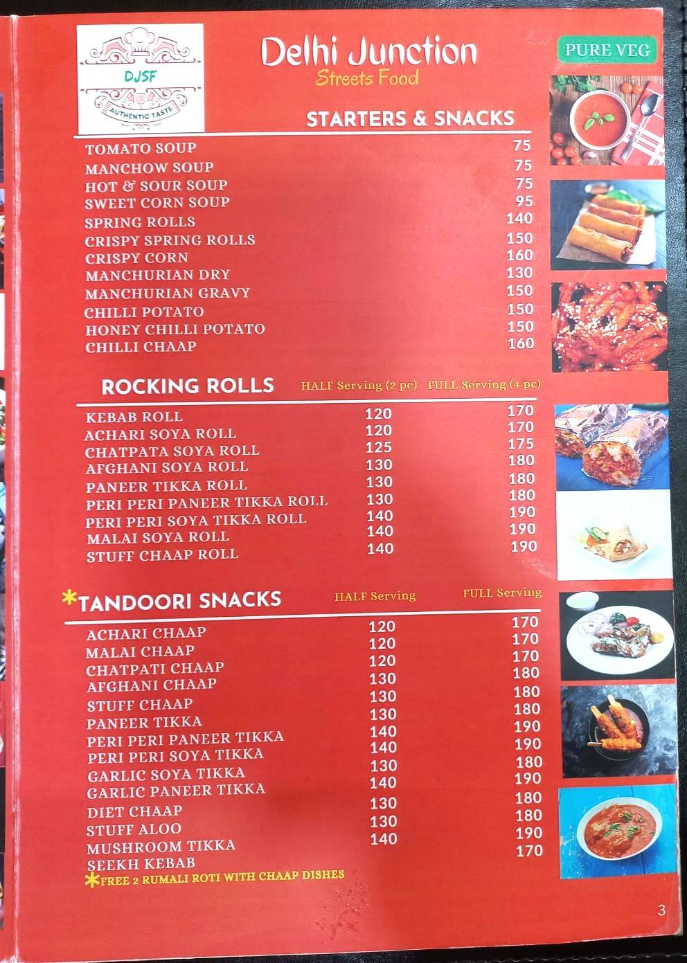 Menu at Delhi Junction Streets Food, Delhi, Shop No 4