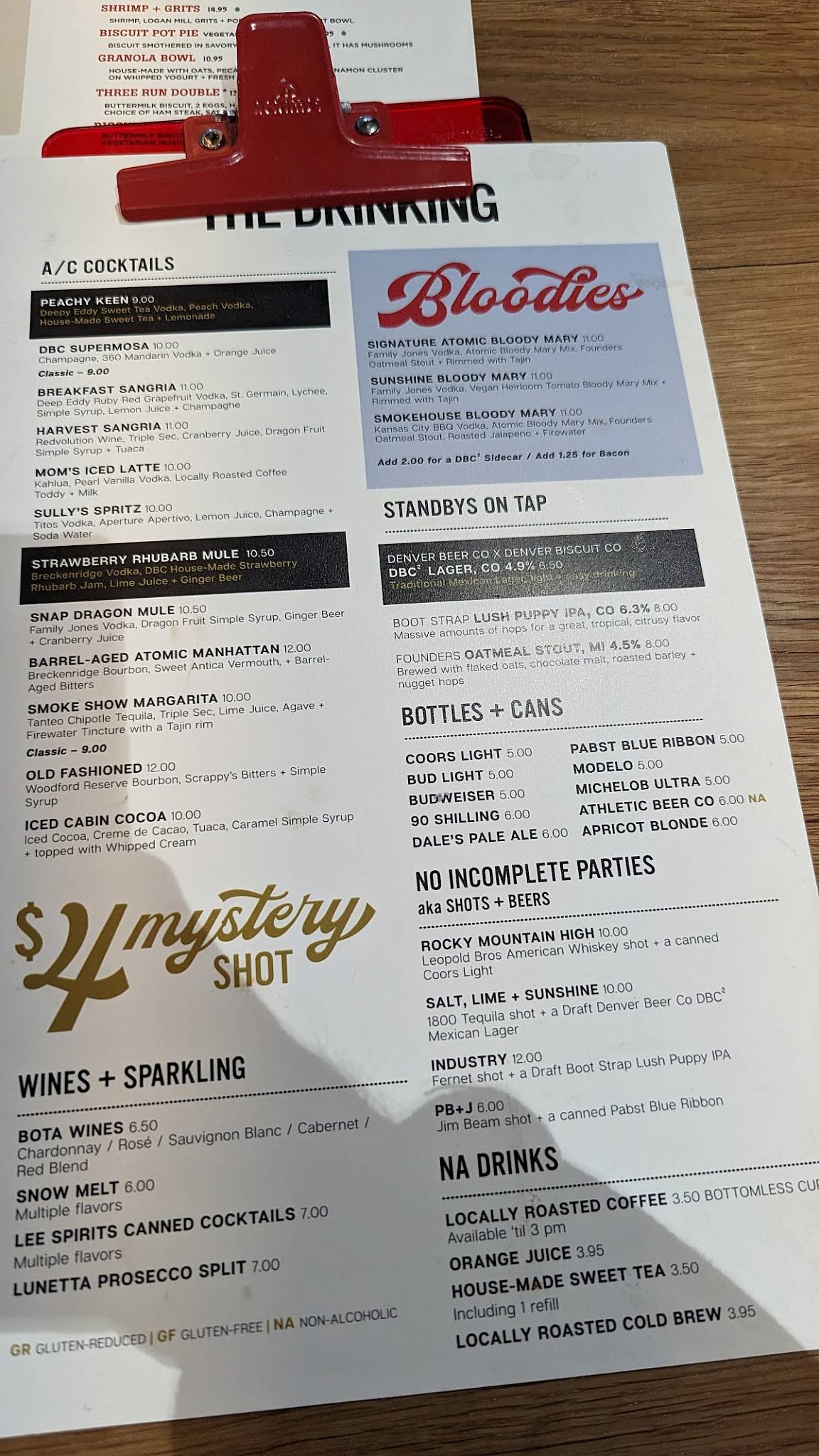 Menu at Atomic Cowboy home of Denver Biscuit Co & Fat Sully's NY Pizza ...