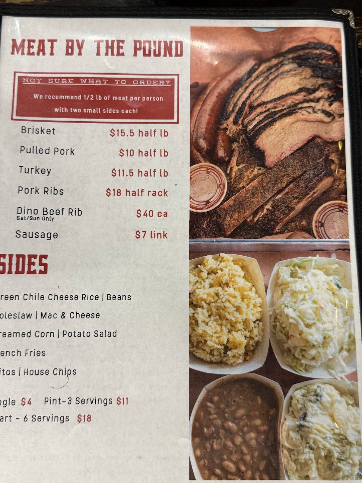 Menu at Desert Oak Barbecue, El Paso, Gateway Blvd W