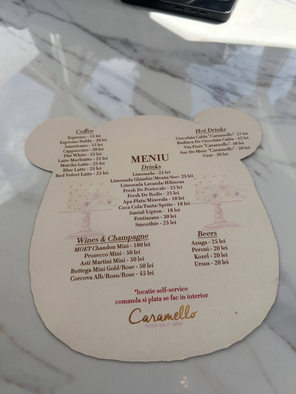 Menu at Cafenea Caramello Sinaia, Sinaia