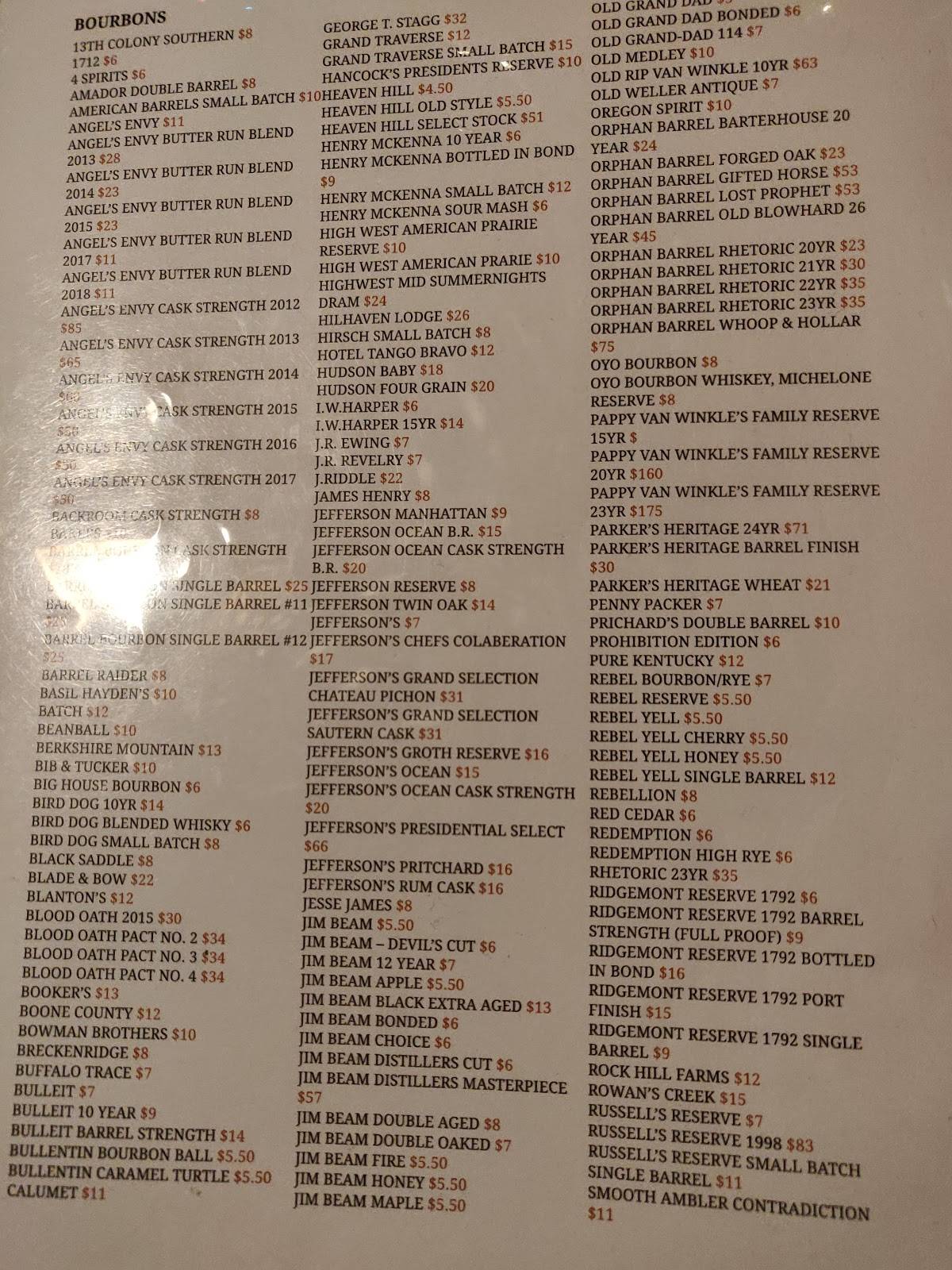 Menu at Butter Run Saloon pub & bar, Saint Clair Shores