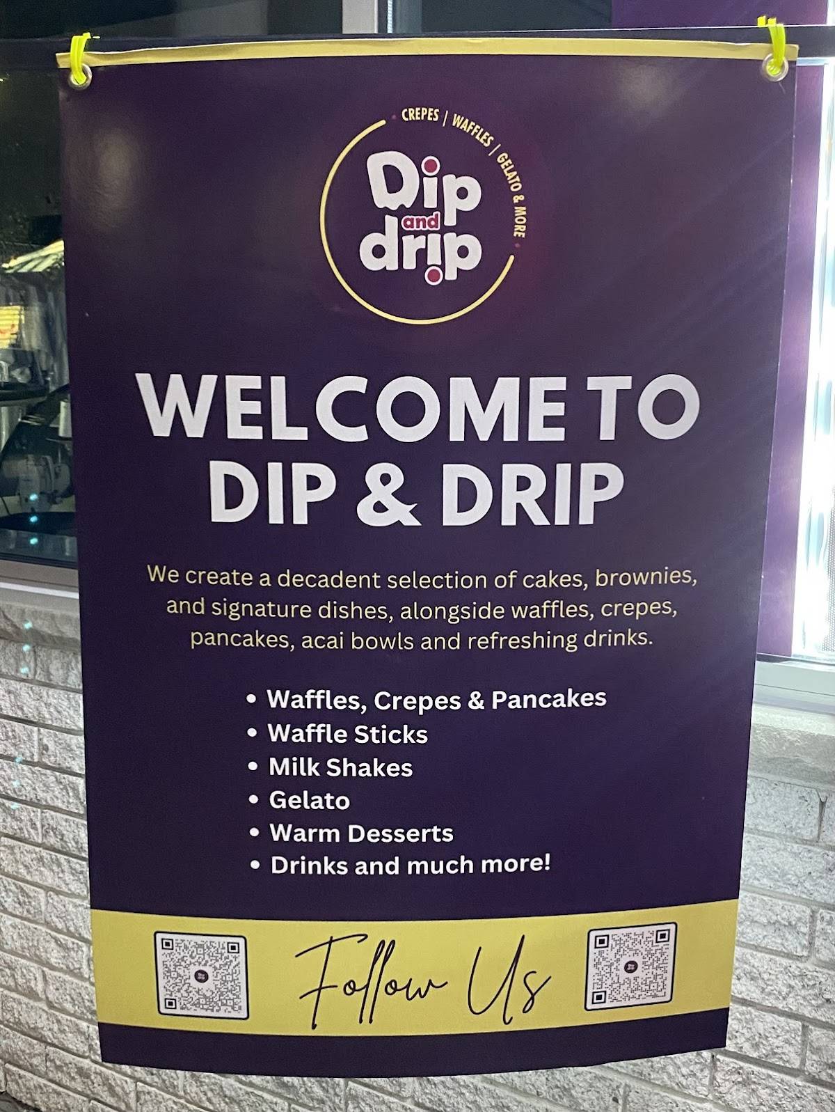Menu at Dip and Drip desserts, Fairview