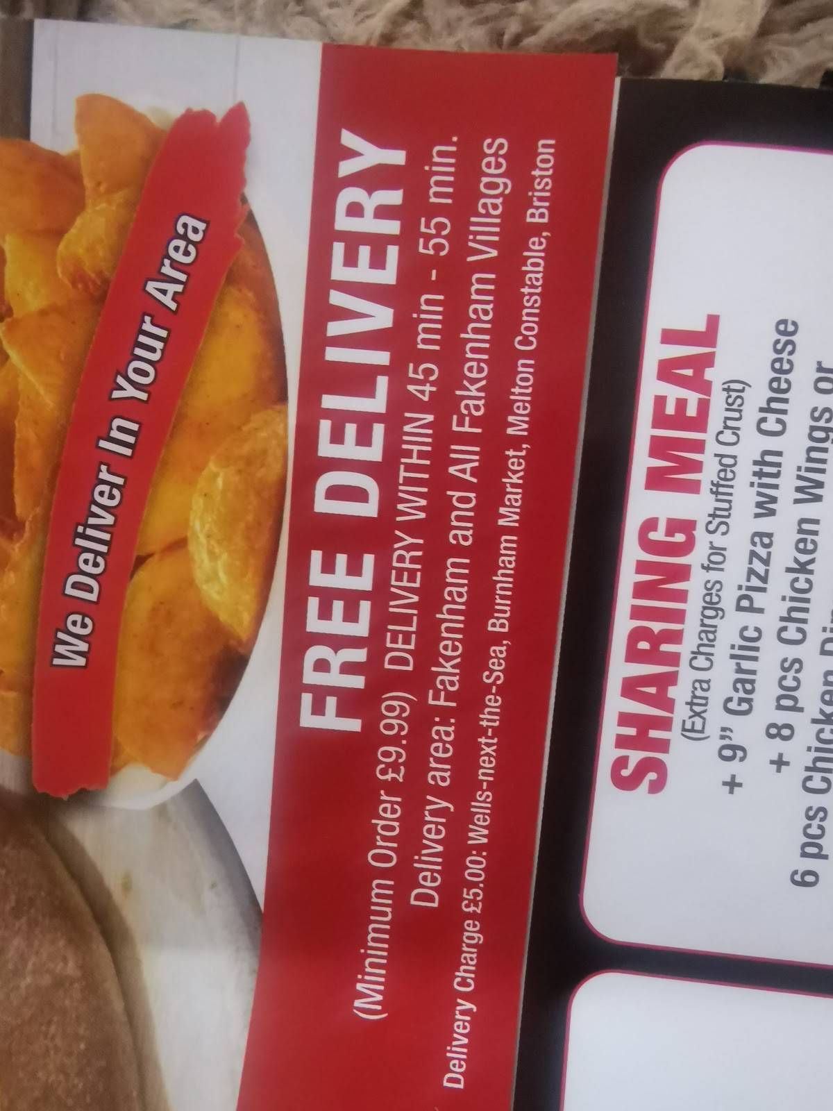Menu at Direct Pizza Fakenham pizzeria, Fakenham