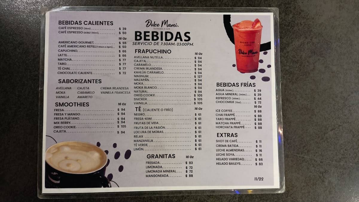 Carta del restaurante Dolce Mami Suc. Zona Dorada, Mazatlán, Av Camarón ...