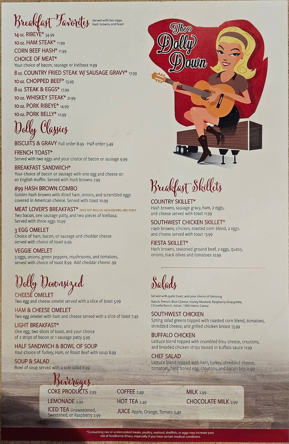 Menu at Dolly Down Grill pub & bar, Fargo, 19th Ave SW