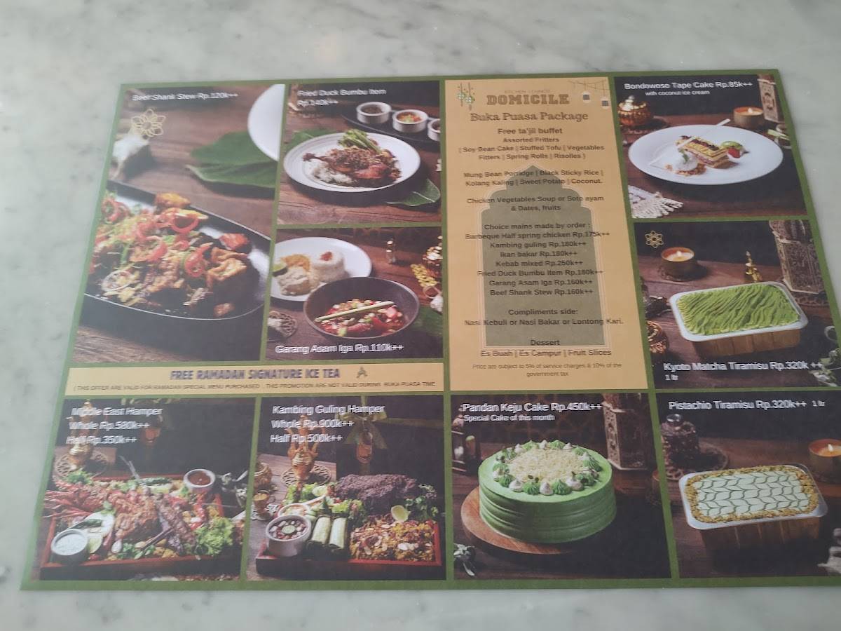 Menu at Domicile Kitchen Lounge restaurant, Surabaya