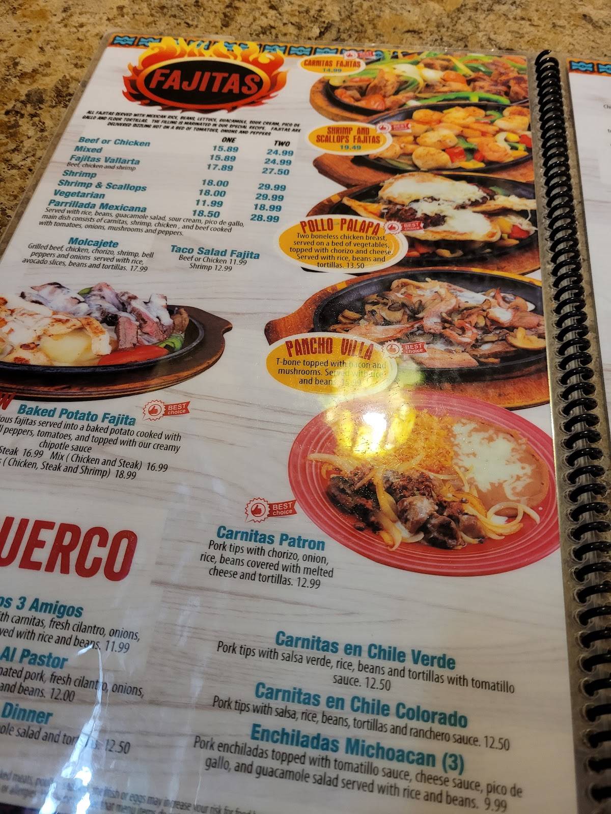 Menu at Don Patron Mexican Restaurant, Elkins