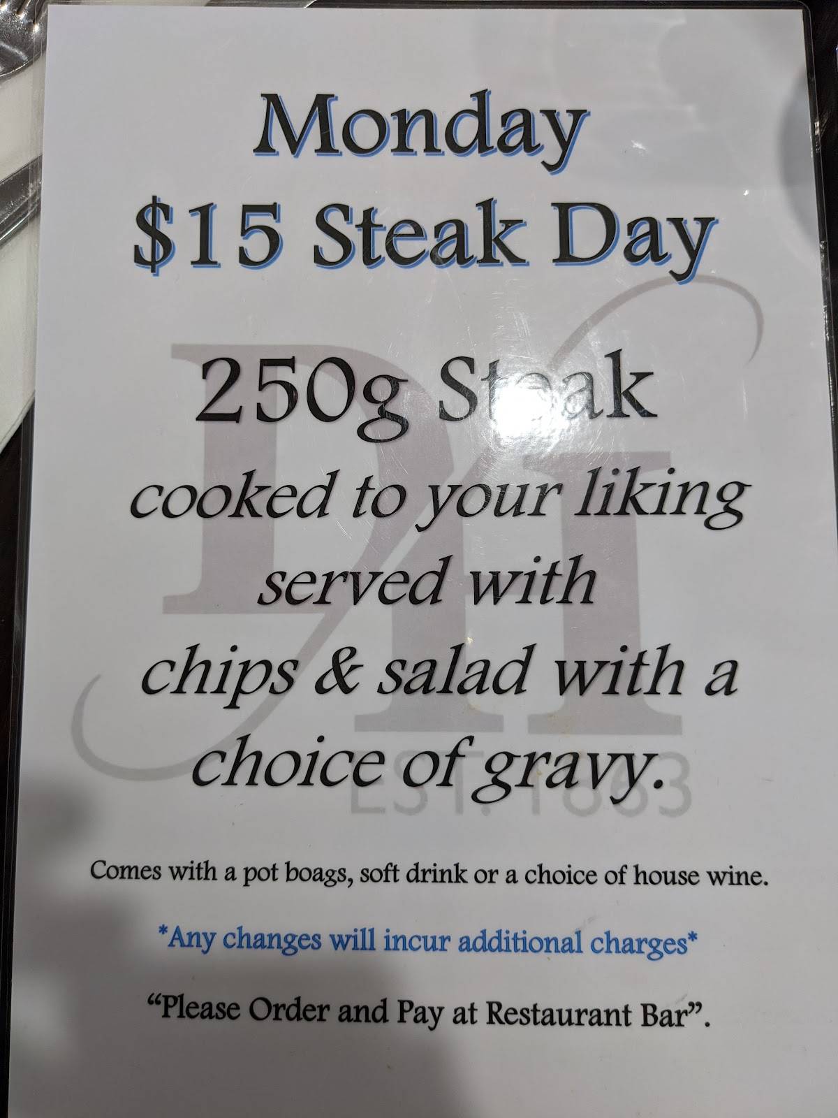Menu at Donnybrook Hotel pub & bar, Donnybrook